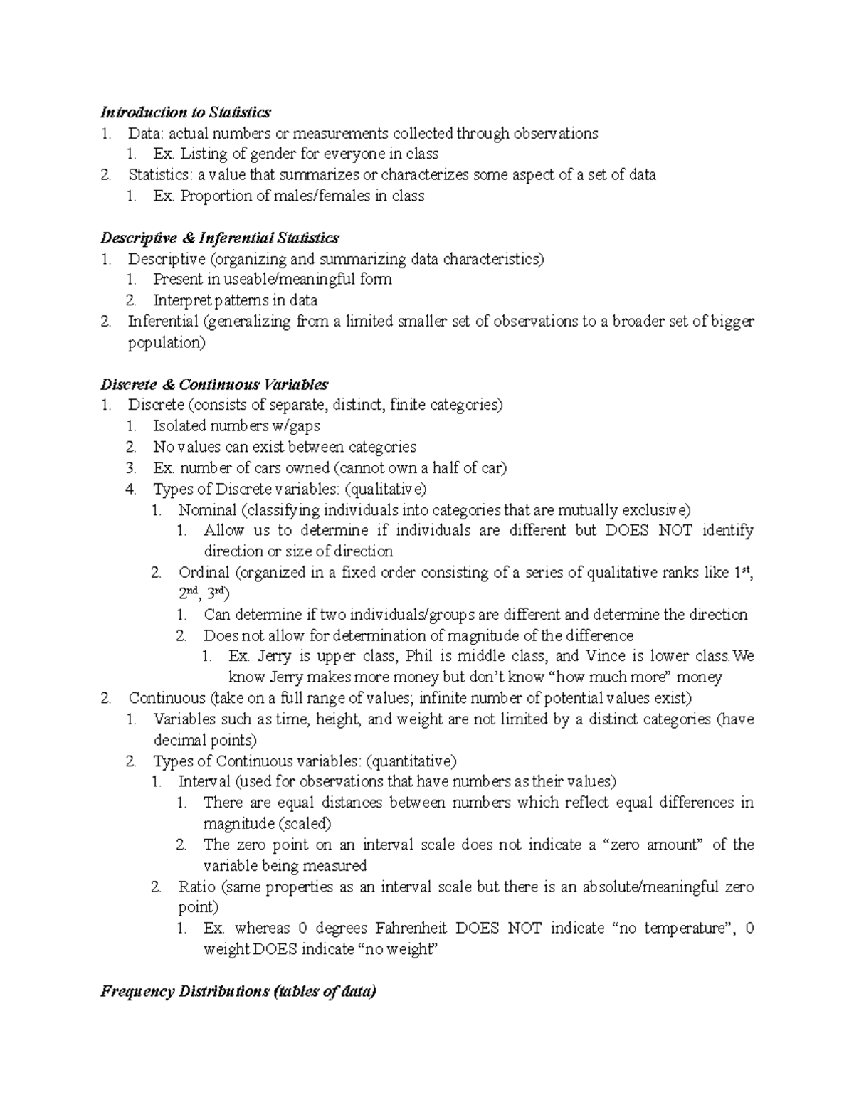 Statistics - All notes from chapters 1-10 with Professor Robert Eidson ...