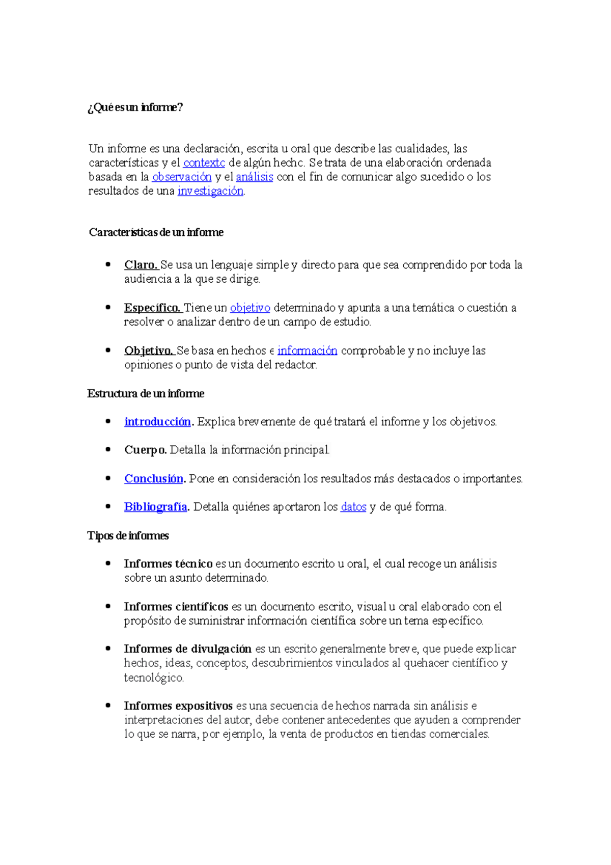 ¿Qué es un informe - ttttthhh5yhy5h - ¿Qué es un informe? Un informe es ...
