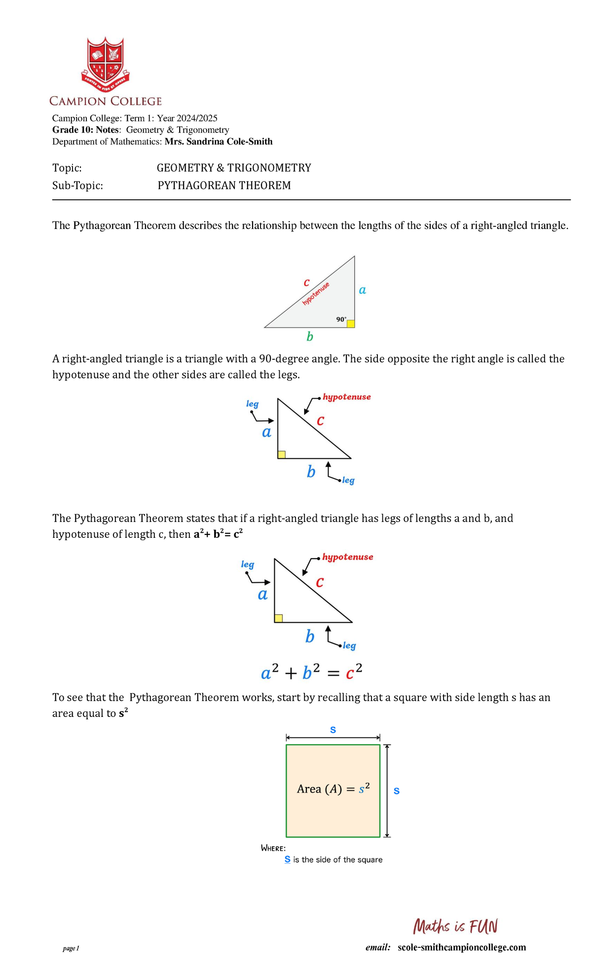 Skibidi Pythagorean Theorem - Campion College: Term 1: Year 2024 /202 5 ...