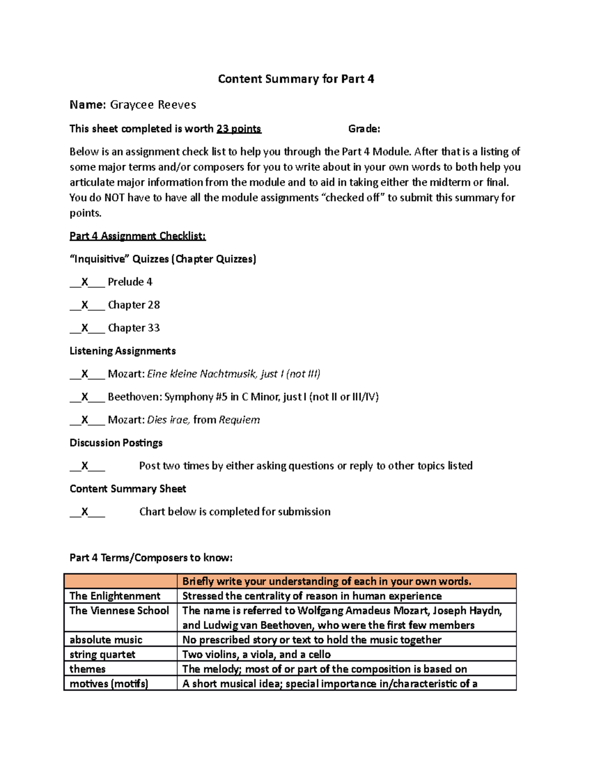 Content Summary Part 4 - Lecture notes 4 - Content Summary for Part 4 ...