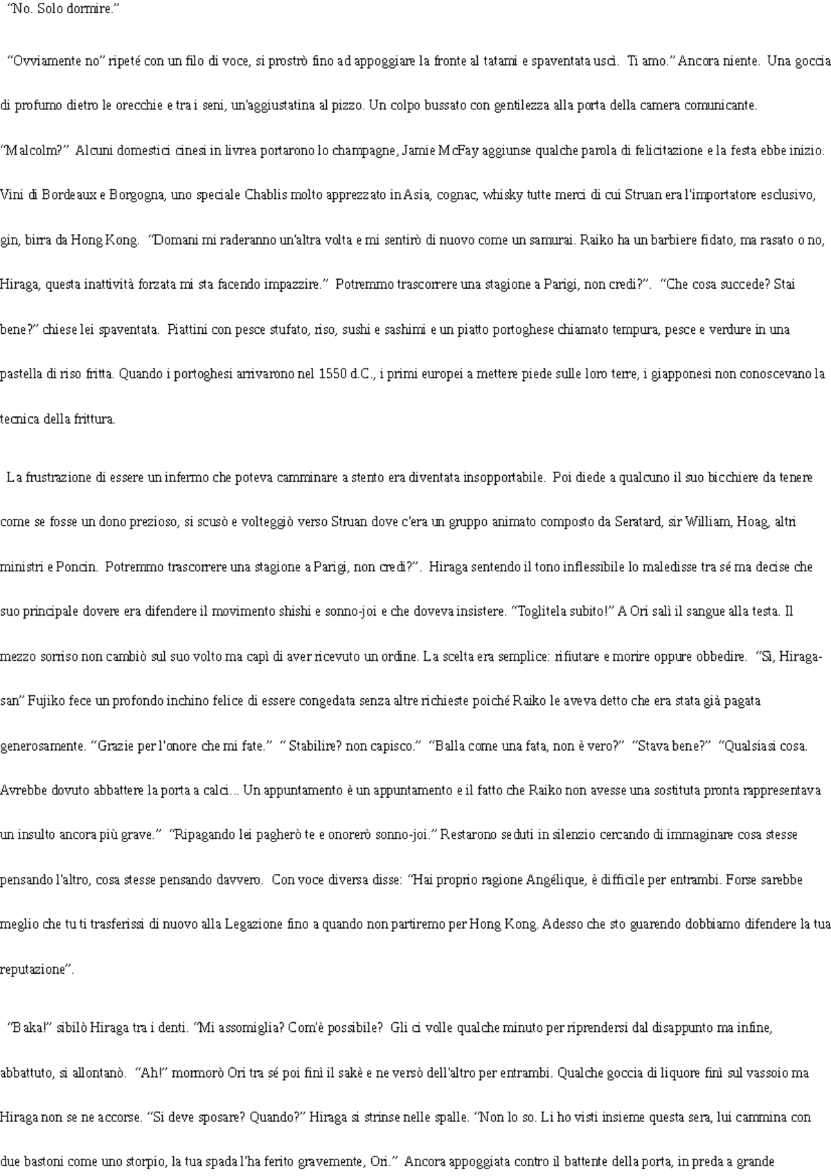 Li Hpy Kf 3y N - Assignment - “No. Solo dormire.” “Ovviamente no ...