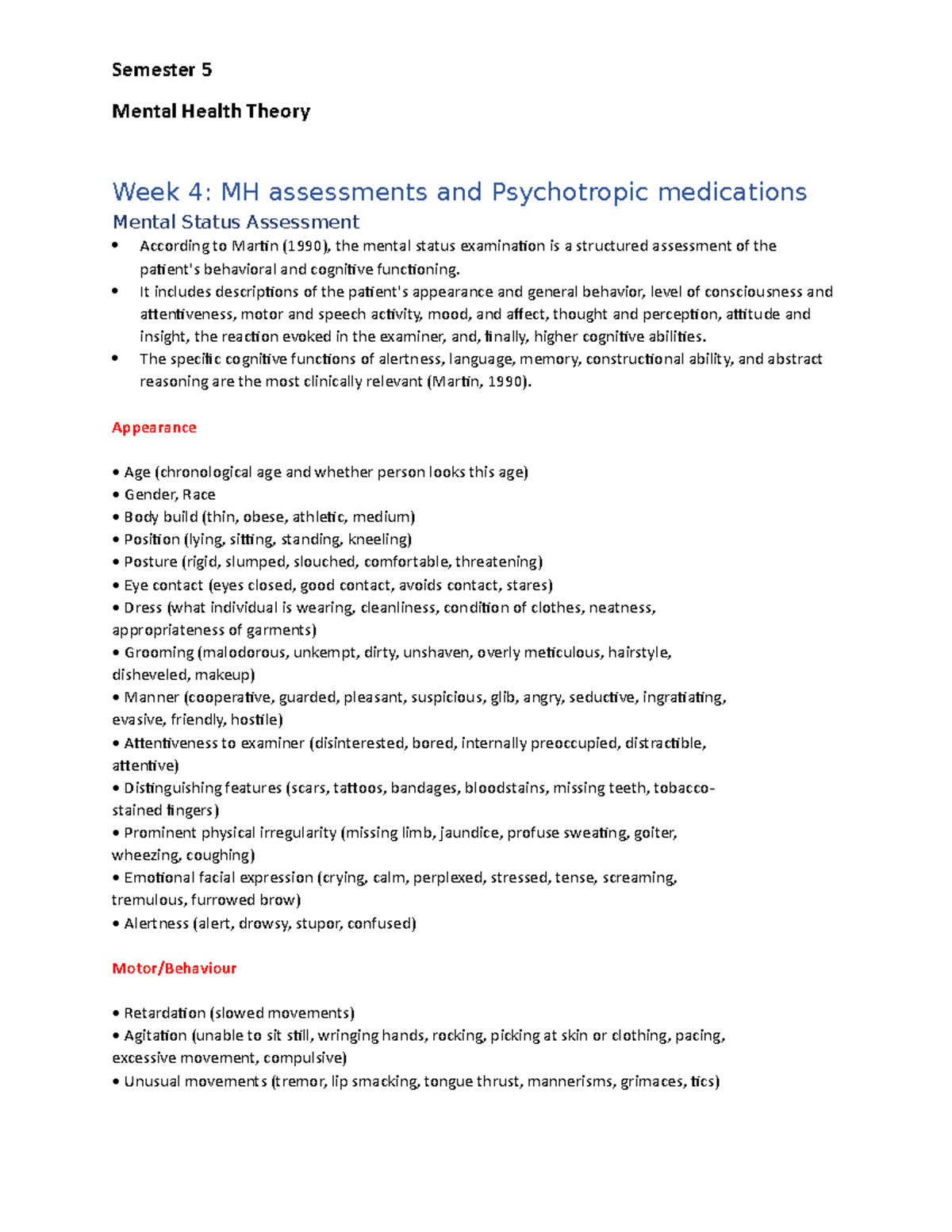 Wk4mh - mental health course - Mental Health Theory Week 4: MH ...
