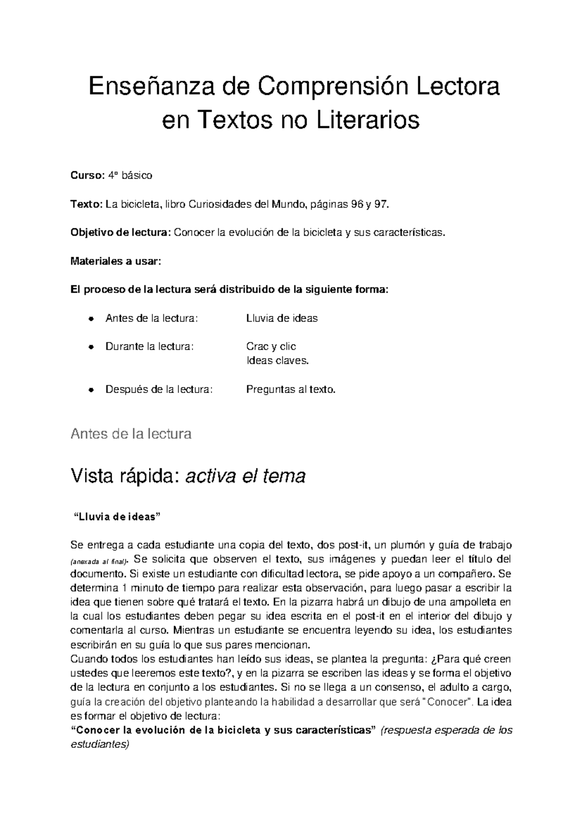 Enseñanza de Comprensión Lectora en Textos no literarios - Enseñanza de ...