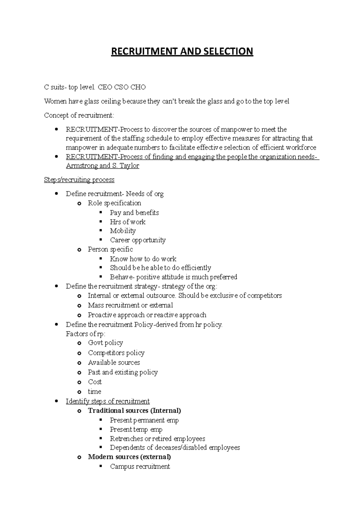 Unit 3- Recruitment AND Selection - RECRUITMENT AND SELECTION C suits ...