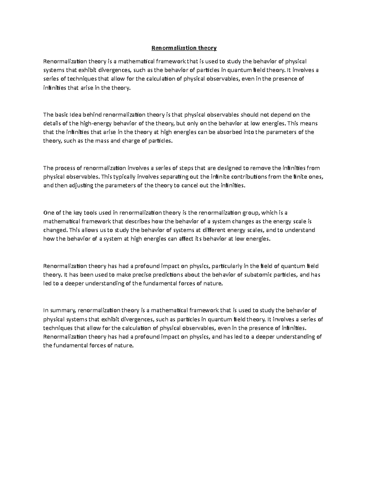 Renormalization theory - Renormalization theory Renormalization theory ...