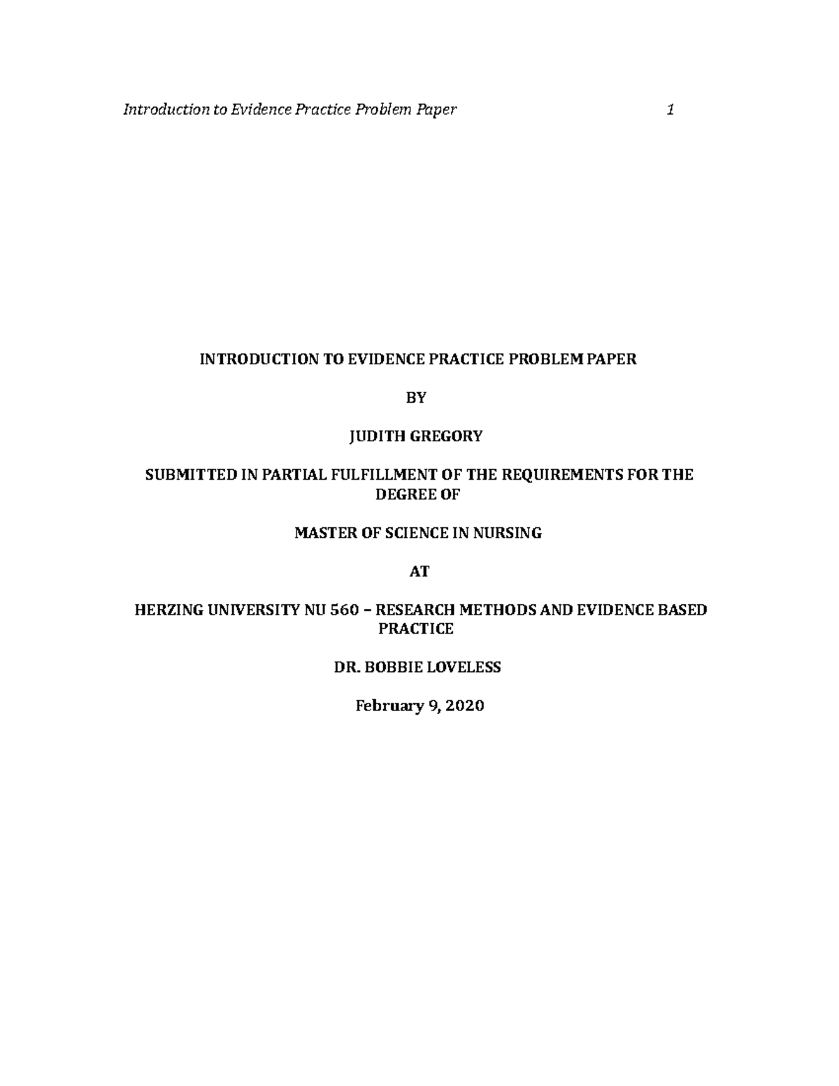 Introduction to Evidence Practice Problem Paper III - INTRODUCTION TO ...