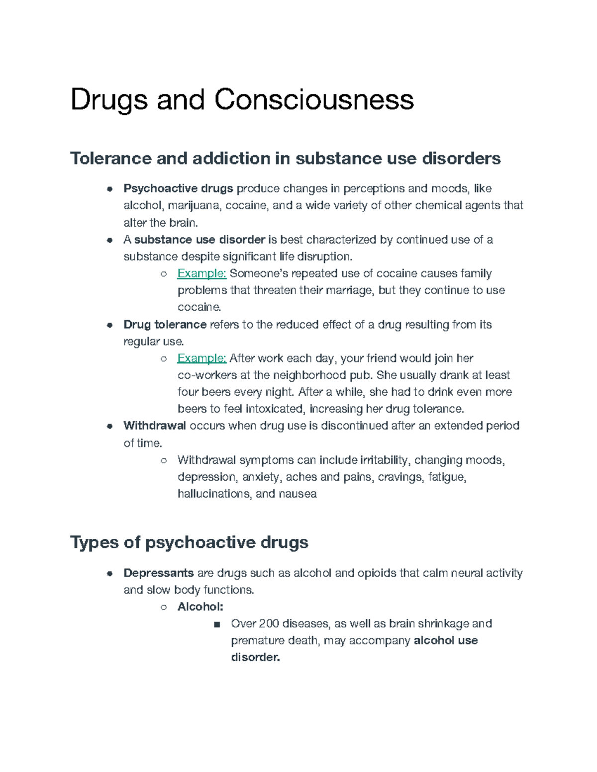 Drugs and Consciousness - Drugs and Consciousness Tolerance and ...