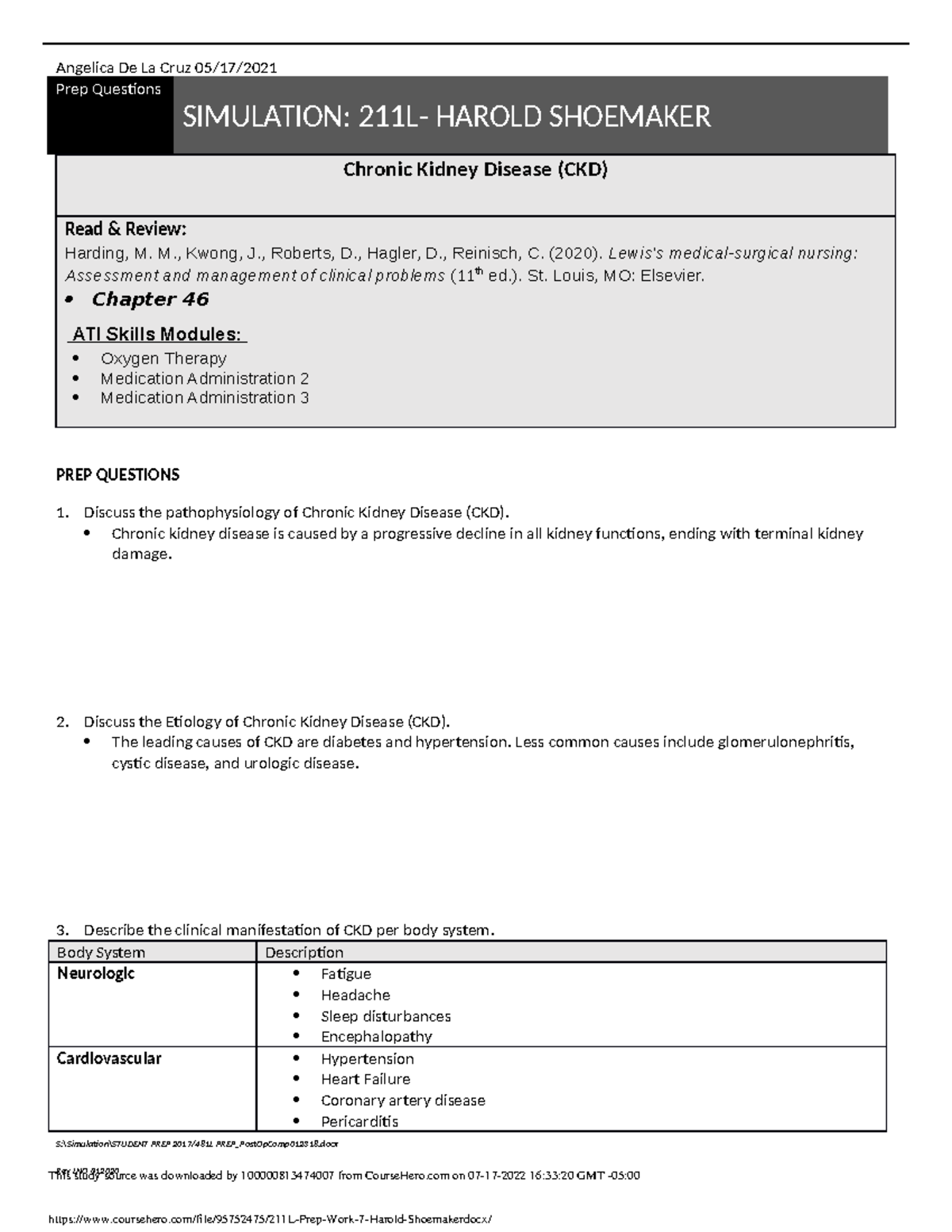 211L Prep Work 7 Harold Shoemaker - Prep Questions SIMULATION: 211L ...