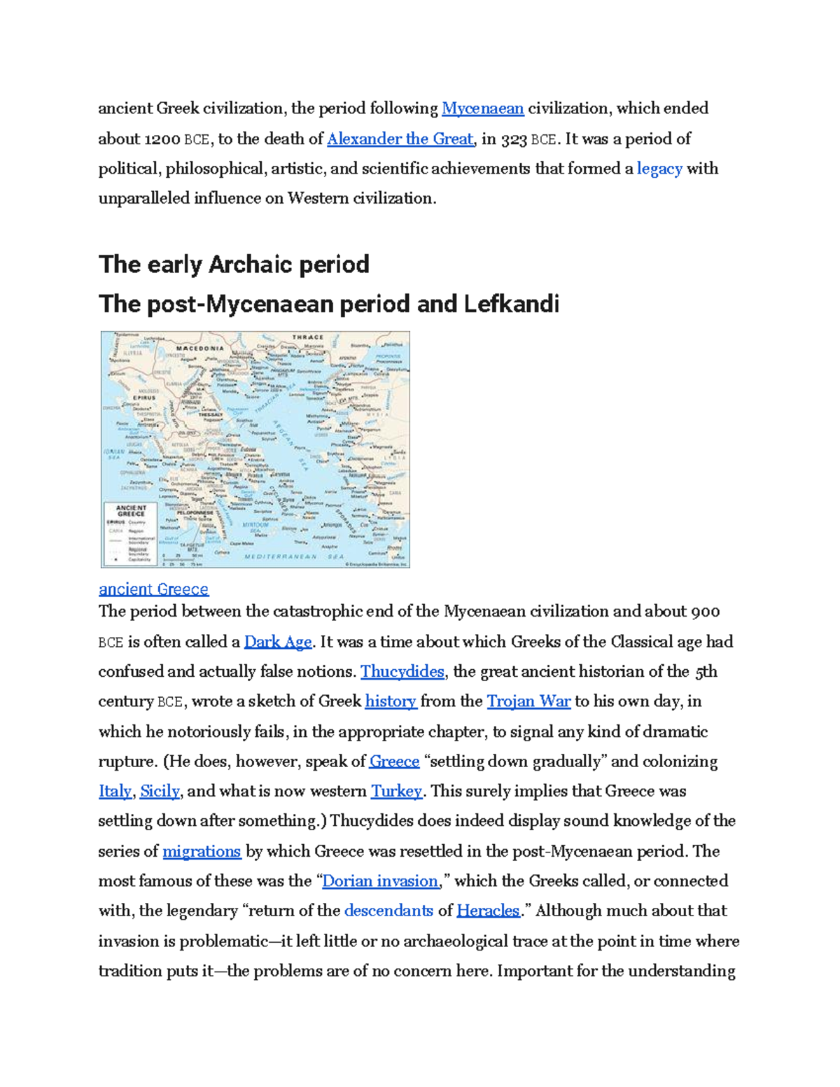 History of ancient greece - ancient Greek civilization, the period ...