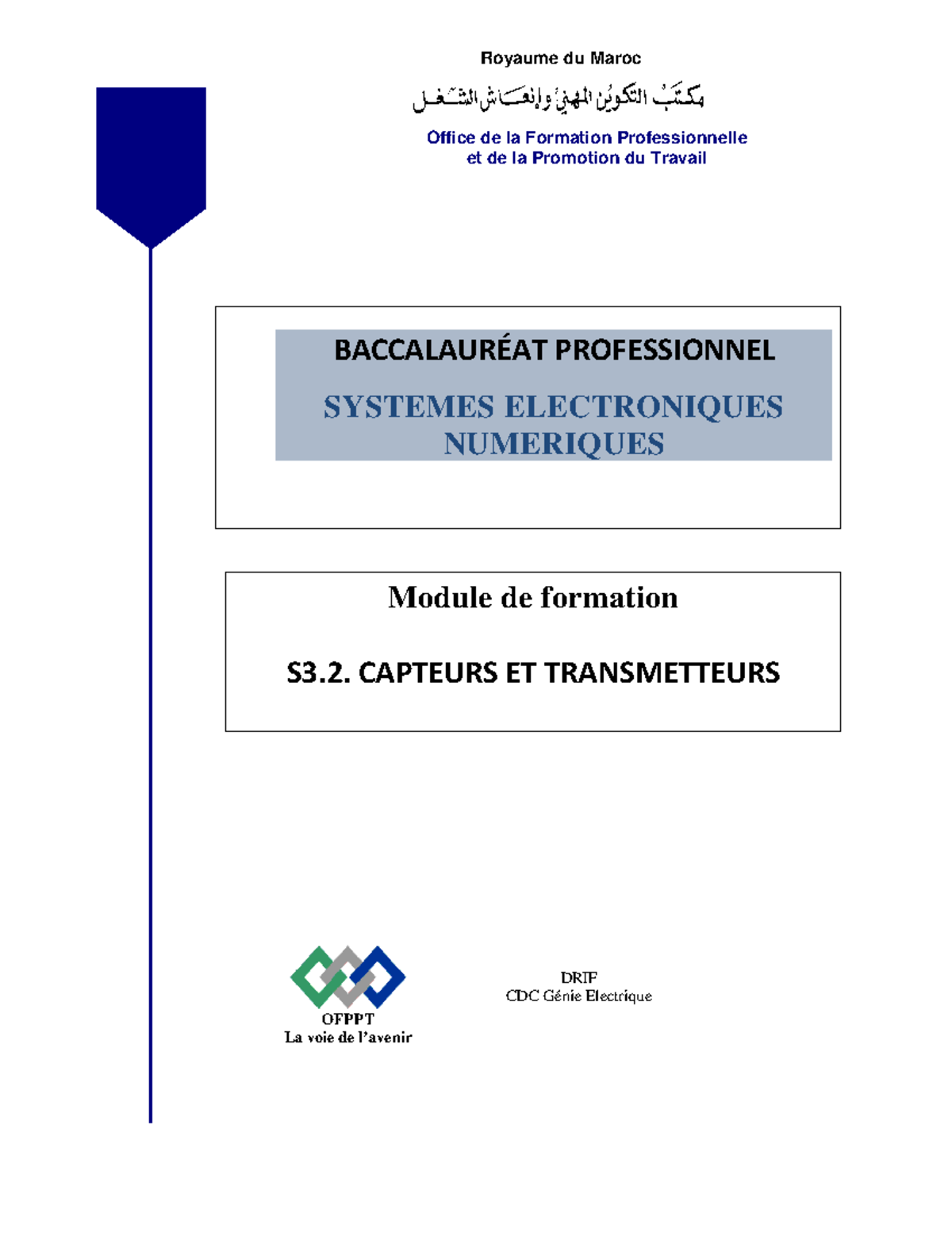 Capteurs et transmeteurs electriques - OFPPT La voie de l’avenir DRIF ...