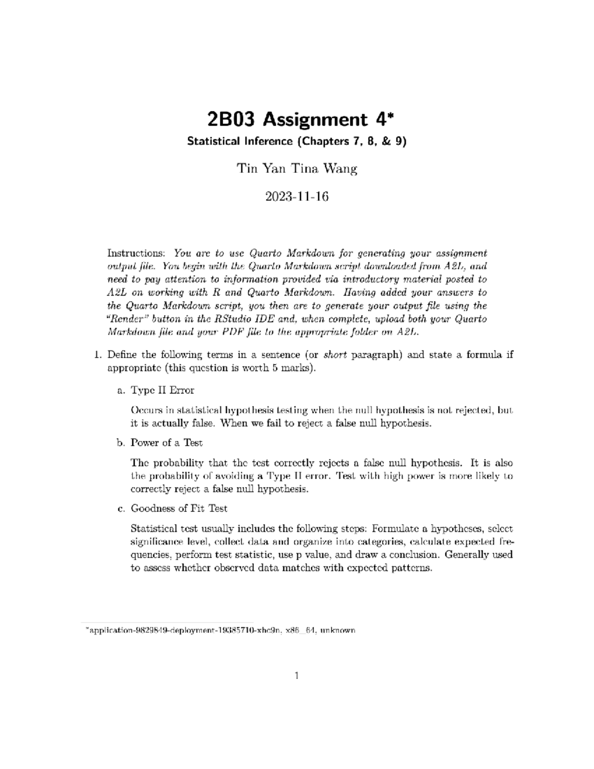2B03 Assignment 4 - Econ 2B03 - Studocu