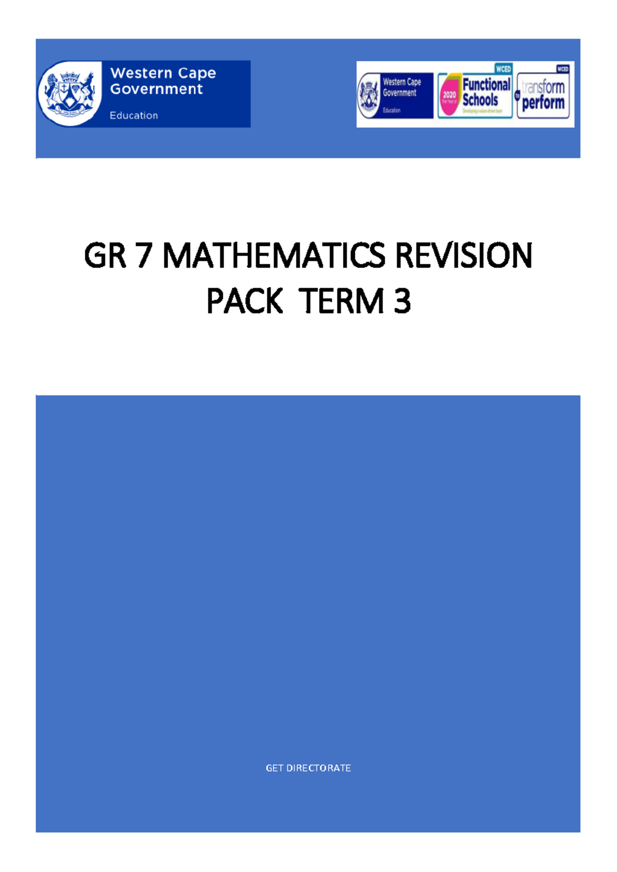 Maths Take Home Pack Gr - Test - GET DIRECTORATE GR 7 MATHEMATICS ...