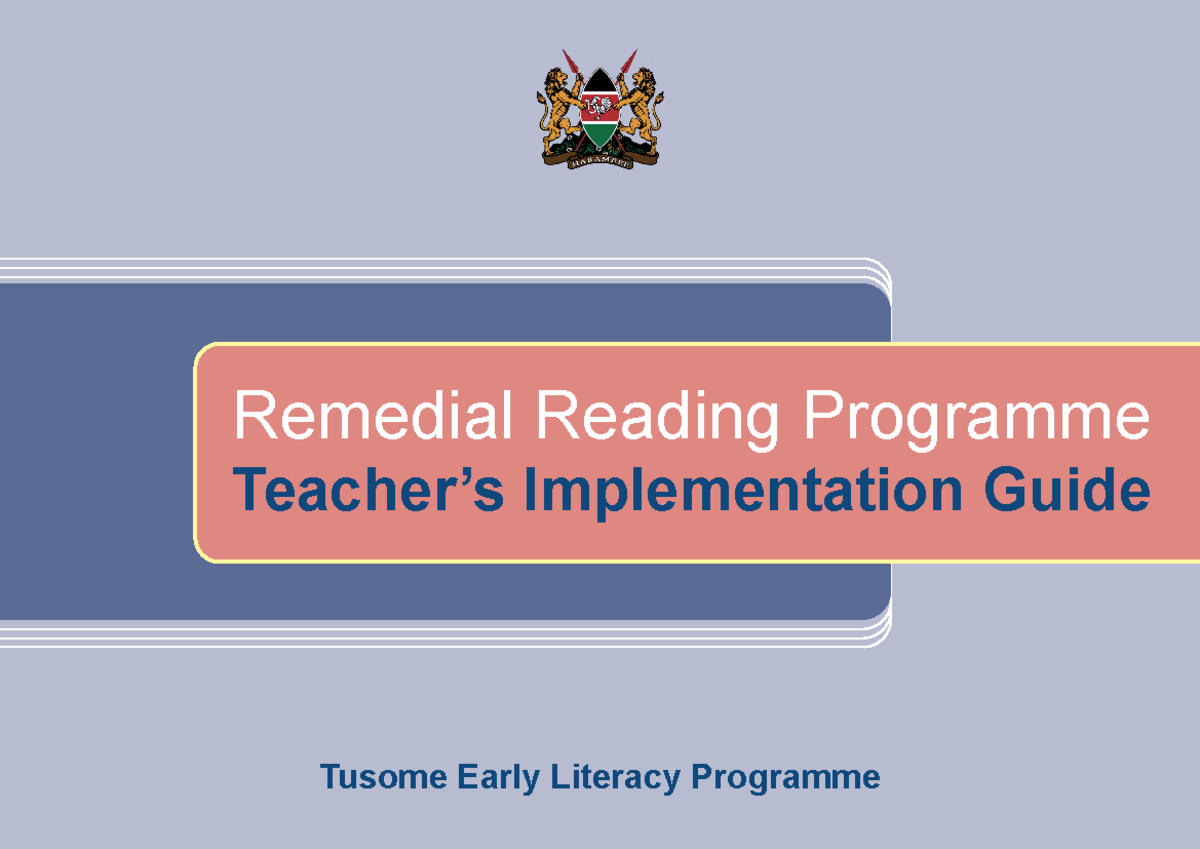 Remedial Reading Programme NOT Edited - Remedial Reading Programme ...