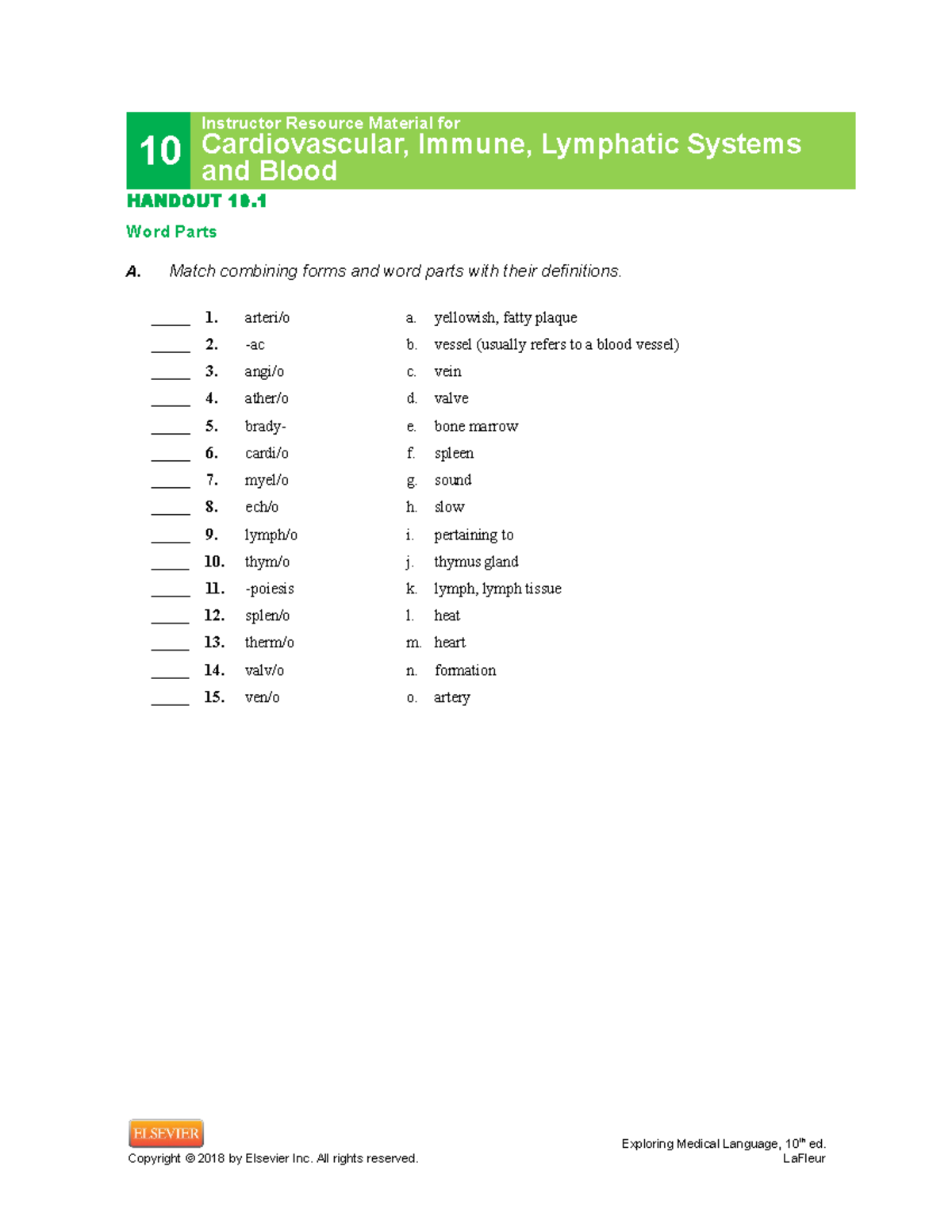 Chapter 010 - 10 Instructor Resource Material for Cardiovascular ...
