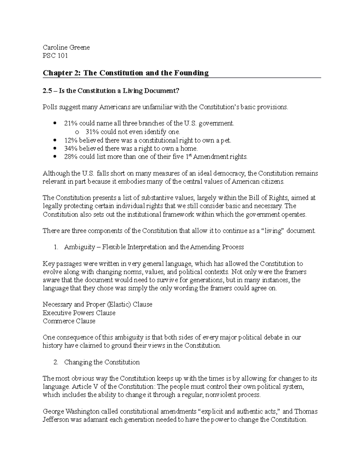2.5 - Is the Constitution a Living Document? - Caroline Greene PSC 101 ...