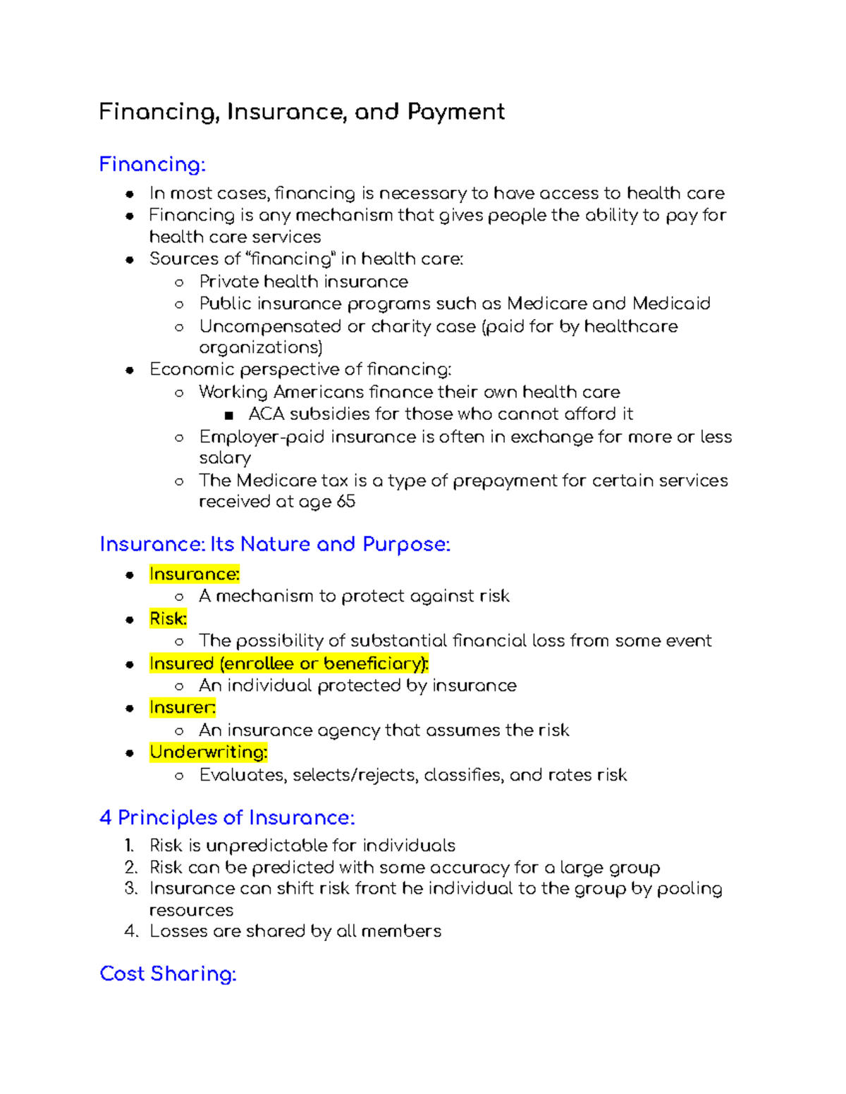 Financing, Insurance, and Payment - Financing, Insurance, and Payment ...