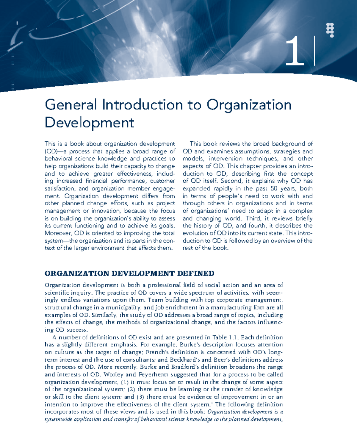 Chapter 01 General Introduction to Organization Development ...