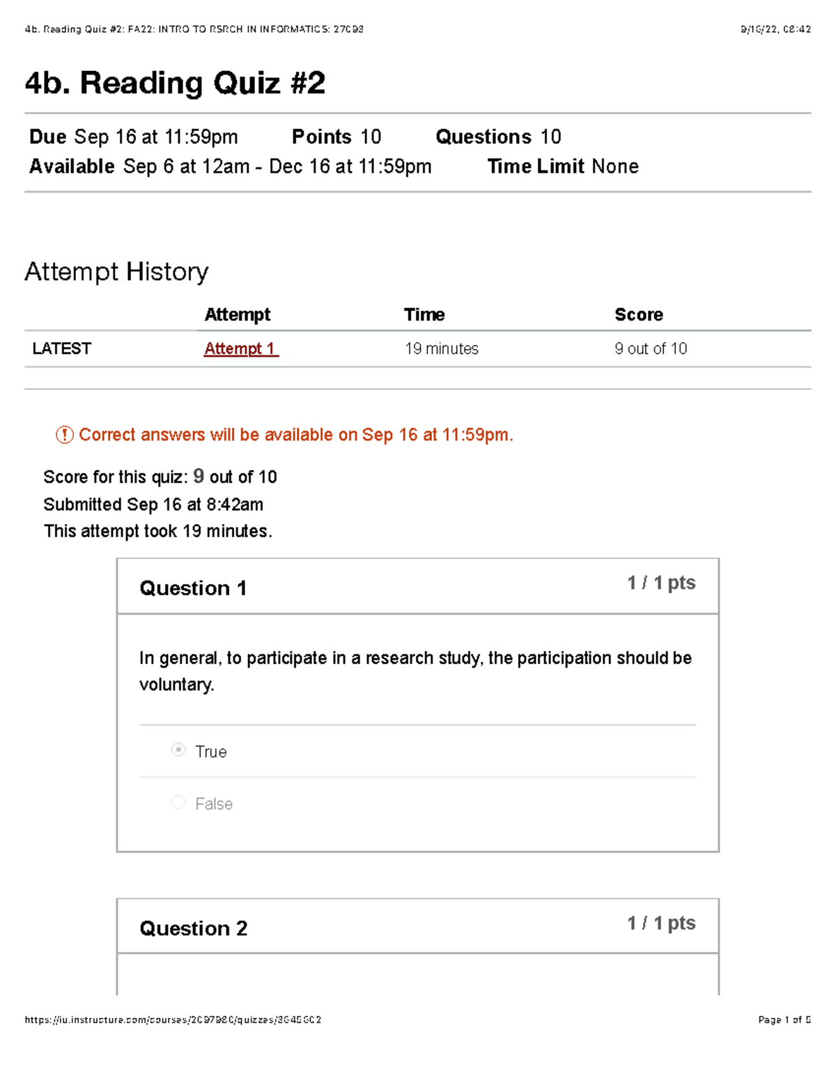 4b. Reading Quiz #2: FA22: Intro TO Rsrch IN Informatics: 27093 - 4b ...