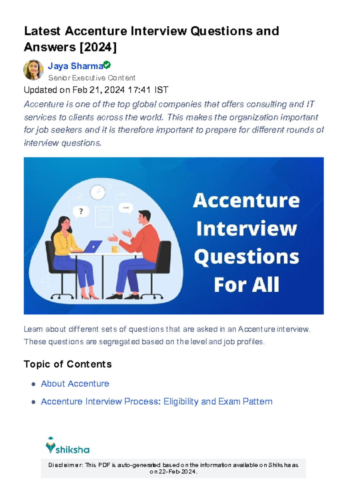 Accenture - nil - Latest Accenture Interview Questions and Answers ...
