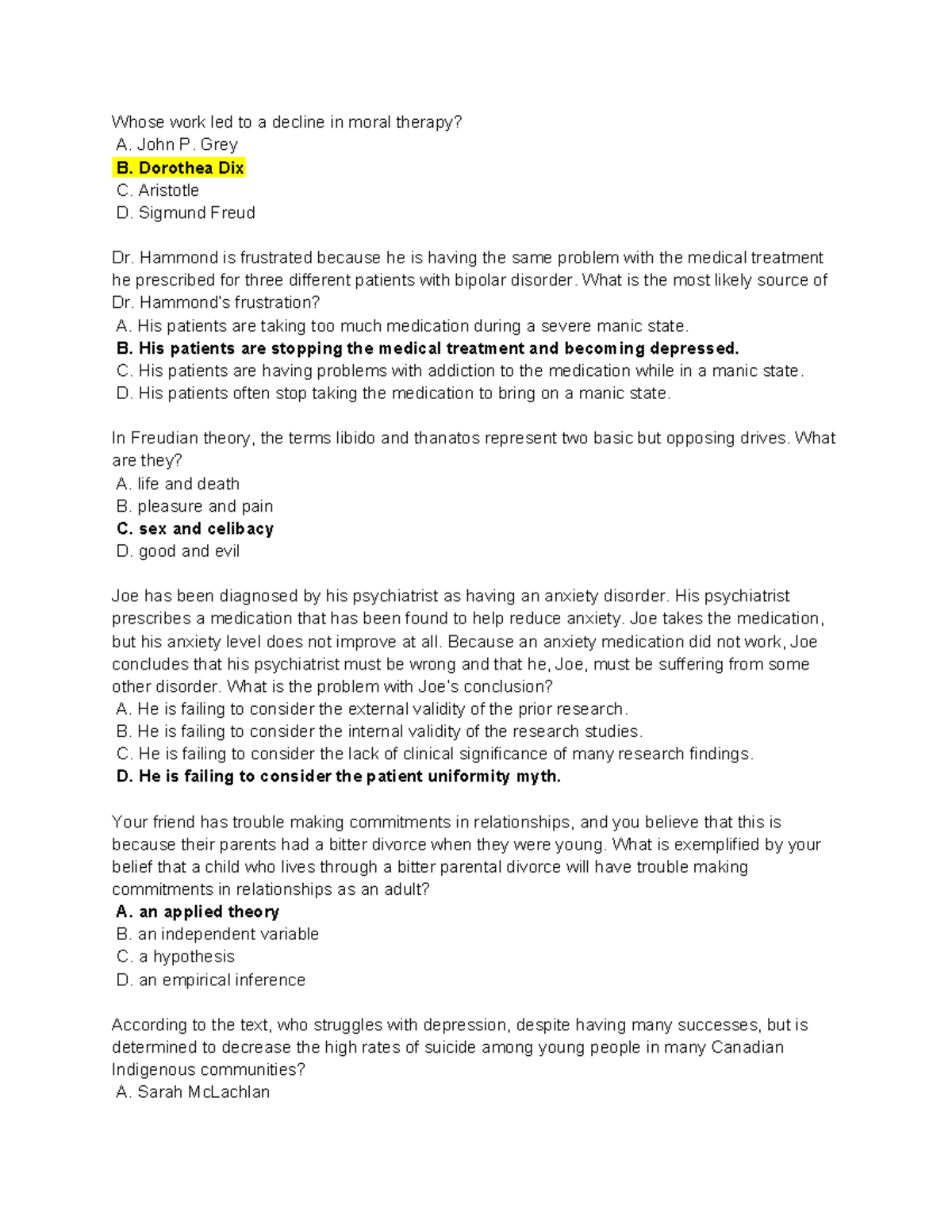 Psych 2030 Midterm 1 Practice - Whose work led to a decline in moral ...