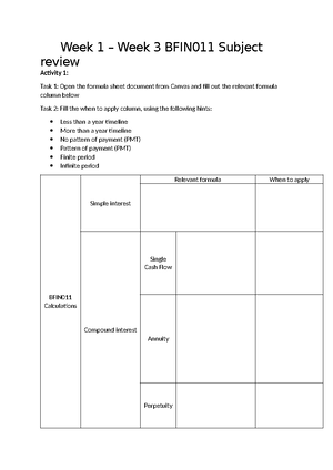 Tutorial guide week 1 to week 11 - Contents Tutorial - Studocu