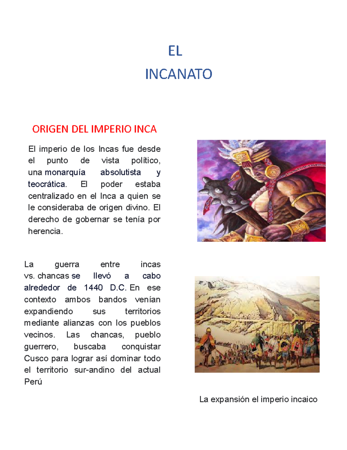 EL Incanato 222 - EL INCANATO ORIGEN DEL IMPERIO INCA El imperio de los ...