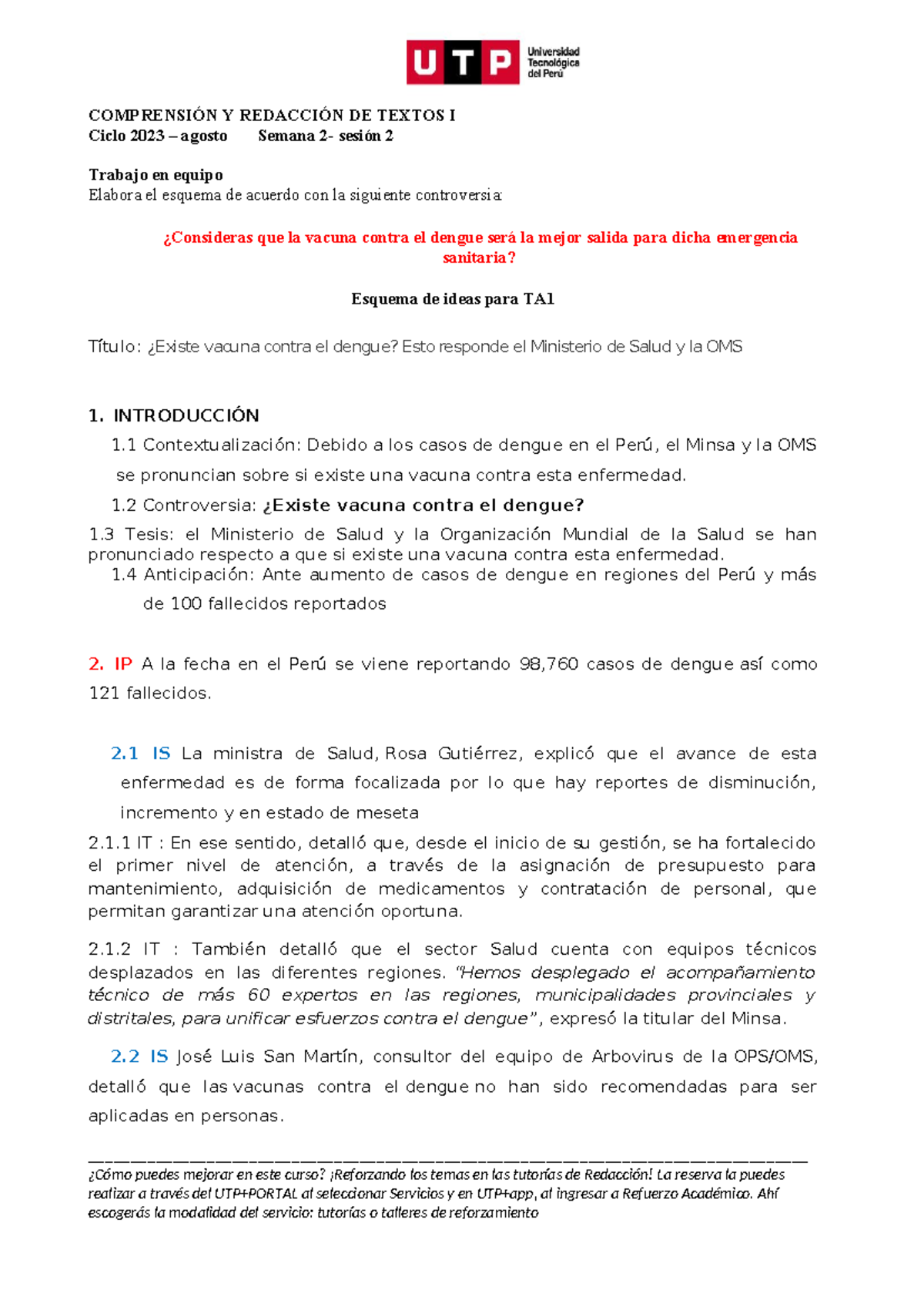 S02.s2-Esquema para TA1 (material) 2023 agosto - COMPRENSIÓN Y REDACCIÓN DE TEXTOS I Ciclo 2023 ...