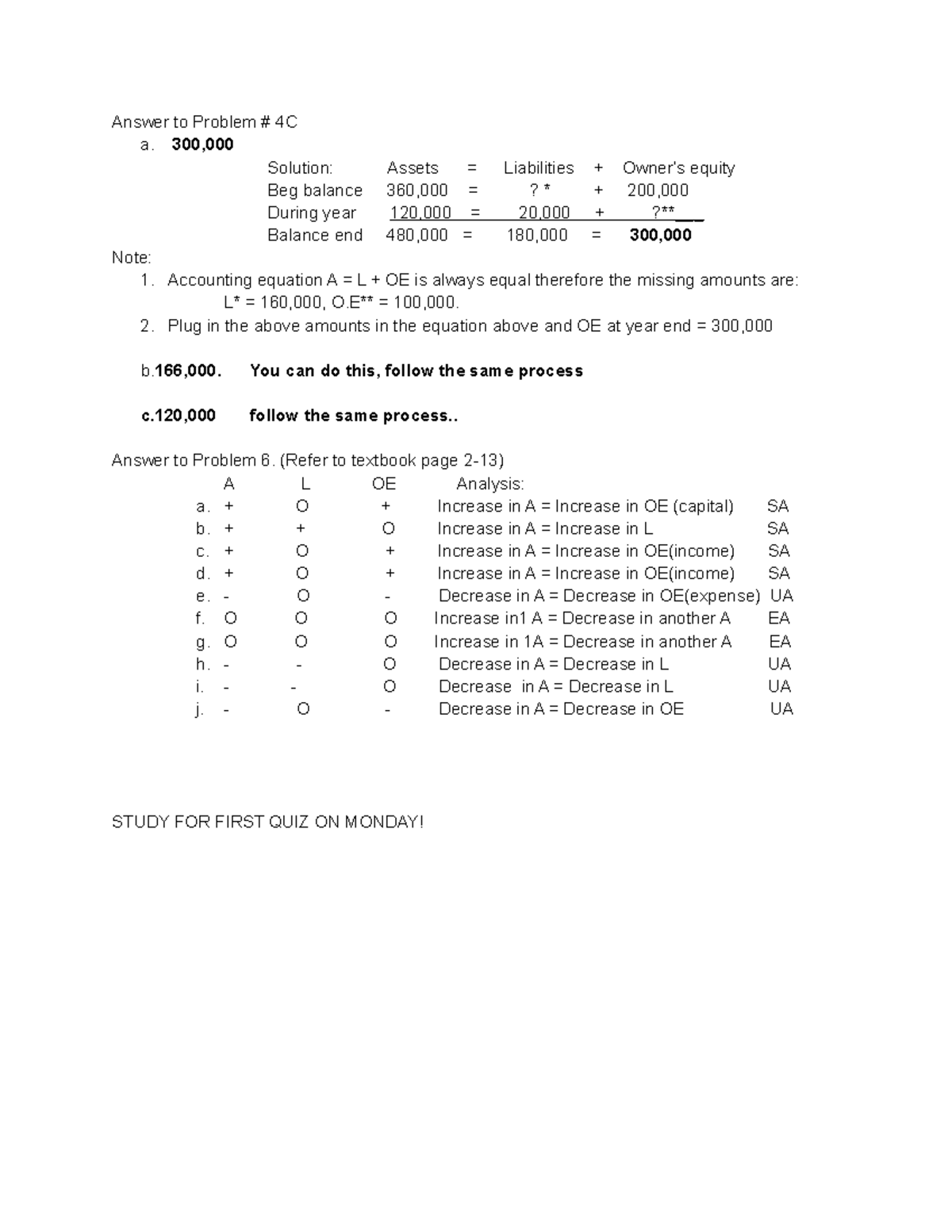 Answer to Problem # 4C - Practice material - Answer to Problem # 4C a ...