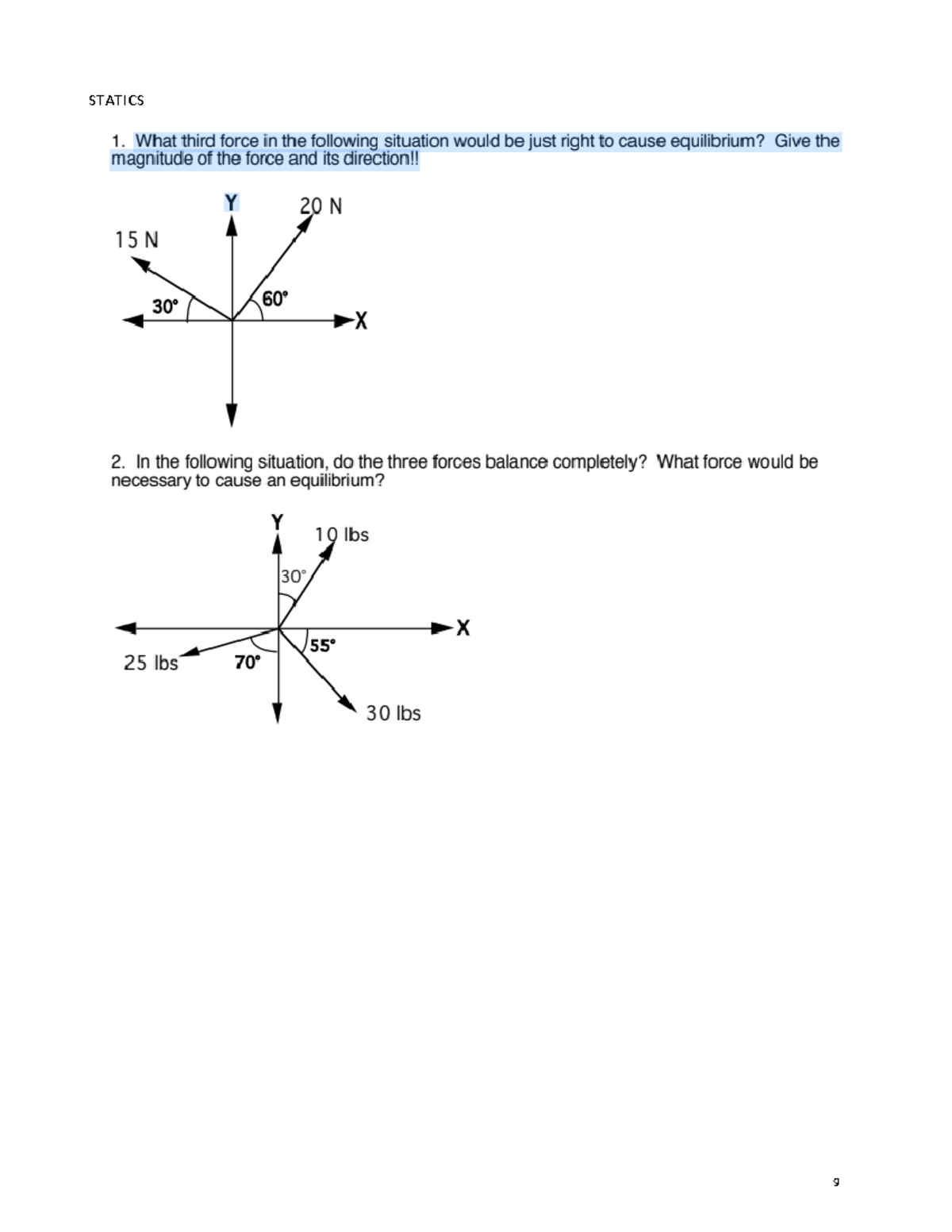 2024 25 Unit 2 Packet Part 5 - STATICS 1. What third force in the ...