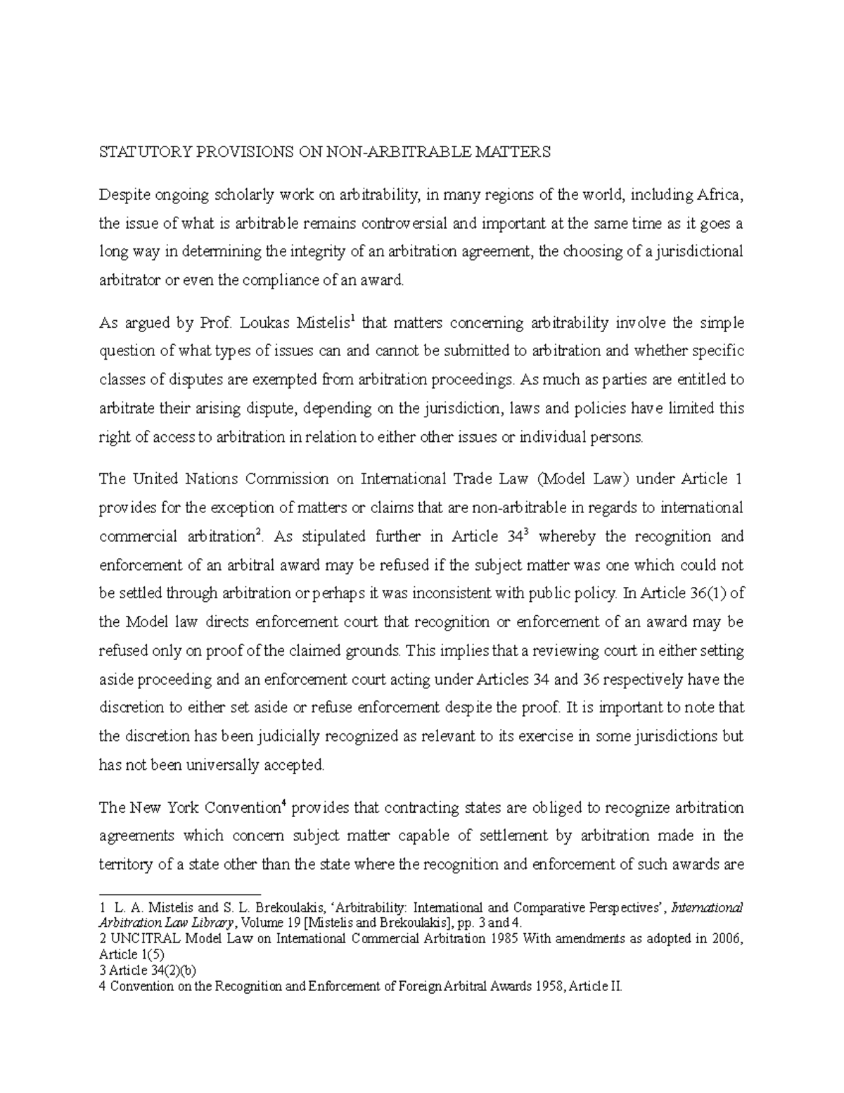 ADR Statutory Provisions - STATUTORY PROVISIONS ON NON-ARBITRABLE ...