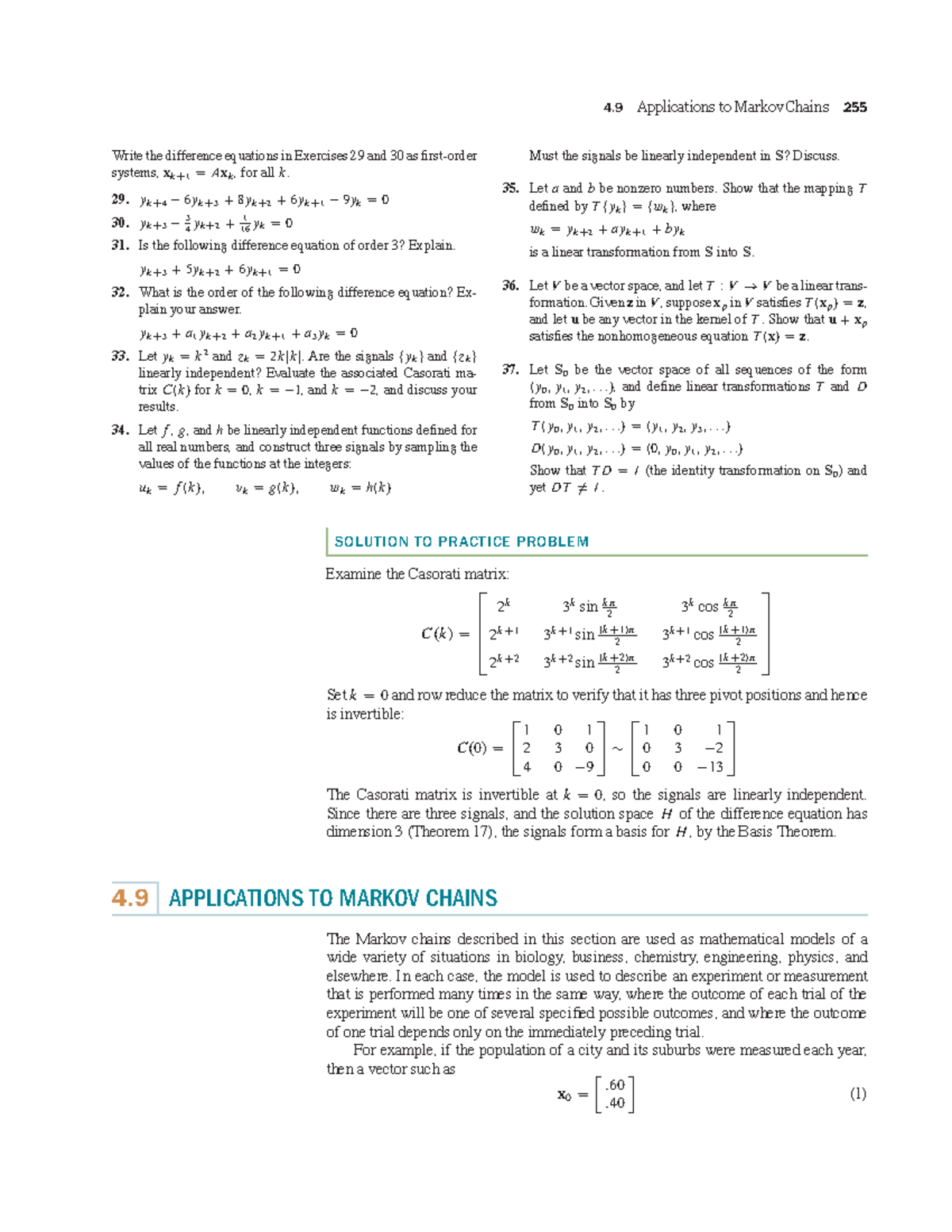 Unit 3 maths - Applications to Markov Chains Write the difference ...