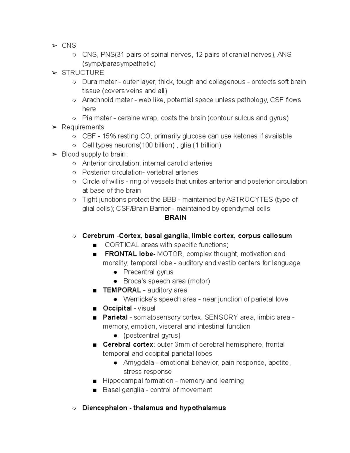 Neurophysiology - CNS CNS, PNS(31 pairs of spinal nerves, 12 pairs of ...