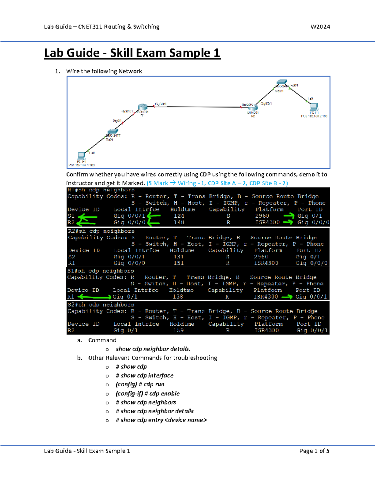 Lab Guide - Skill Exam Sample 1 Ver 1 - Lab Guide - Skill Exam Sample 1 ...