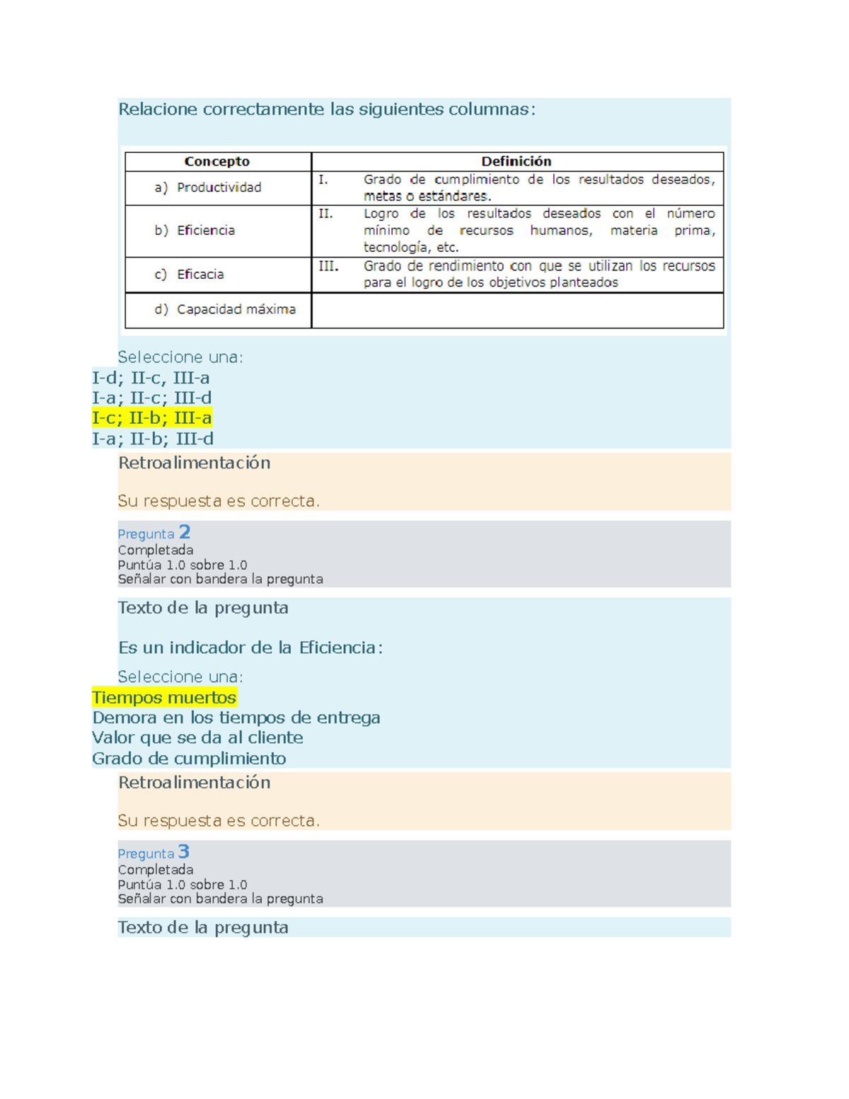 Ingenieria de metodos examen semana 1 - Relacione correctamente las ...