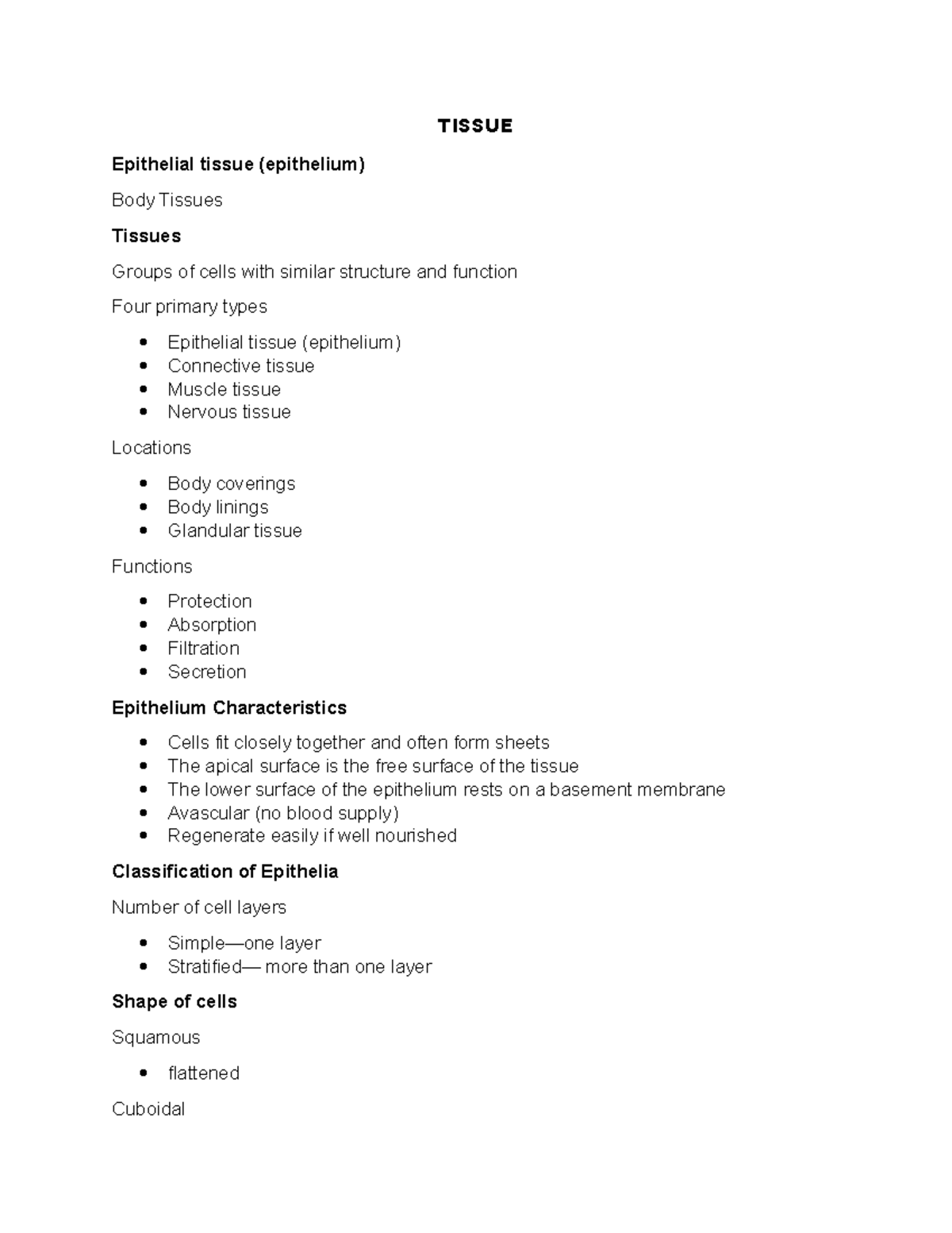 Tissue - Ground substance —mostly water along with adhesion proteins ...