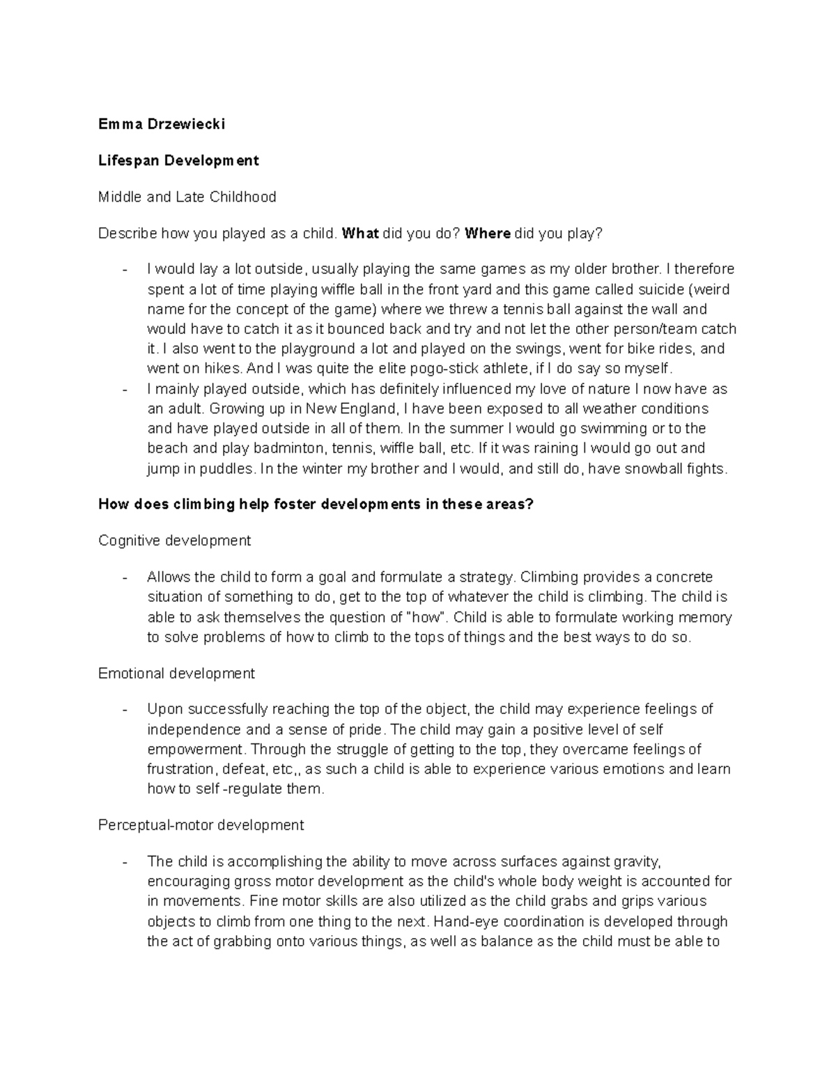 LSPD Week 8 - lecture 8 worksheet; Professor Shaenfield, Life Span ...