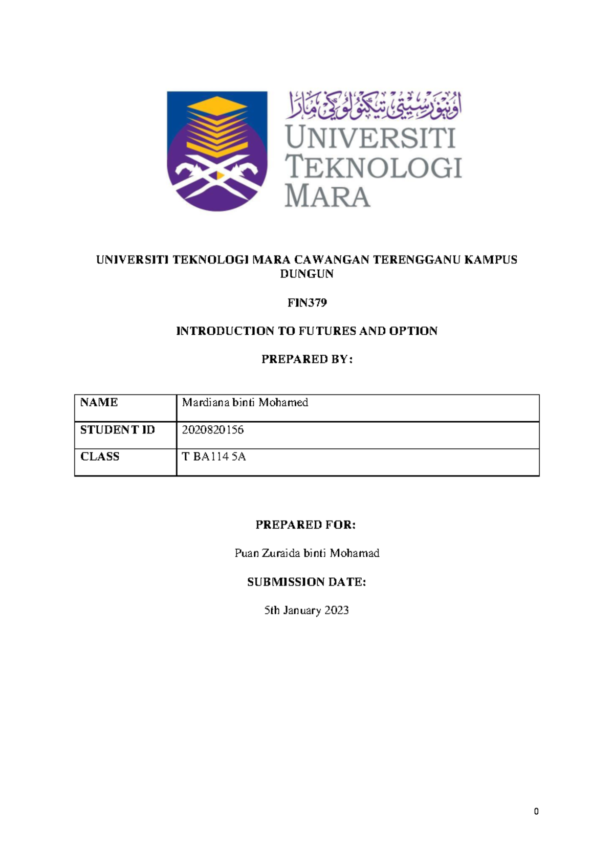 Individual Assignment - UNIVERSITI TEKNOLOGI MARA CAWANGAN TERENGGANU ...