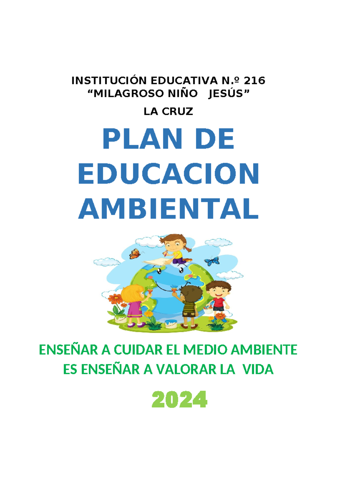 MODELO DE PLAN AMBIENTAL - INSTITUCIÓN EDUCATIVA N.º 216 “MILAGROSO ...