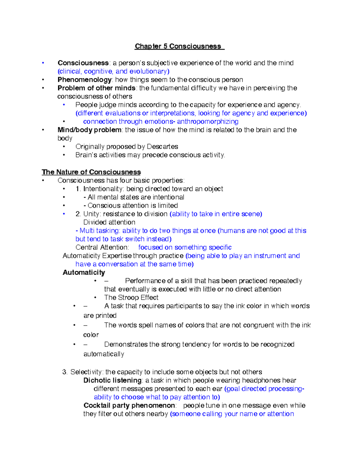 Chapter 5- Consciousness - CChhaapptteerr 55 CCoonnsscciioouussnneessss ...