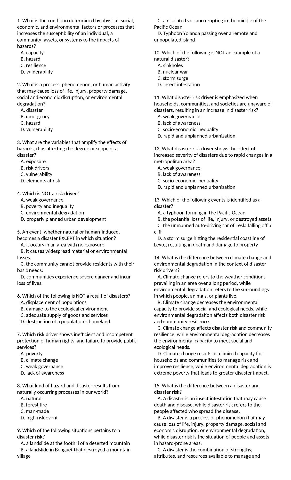 AAA Mock Test - gRADE 12 stem Notes - What is the condition determined ...