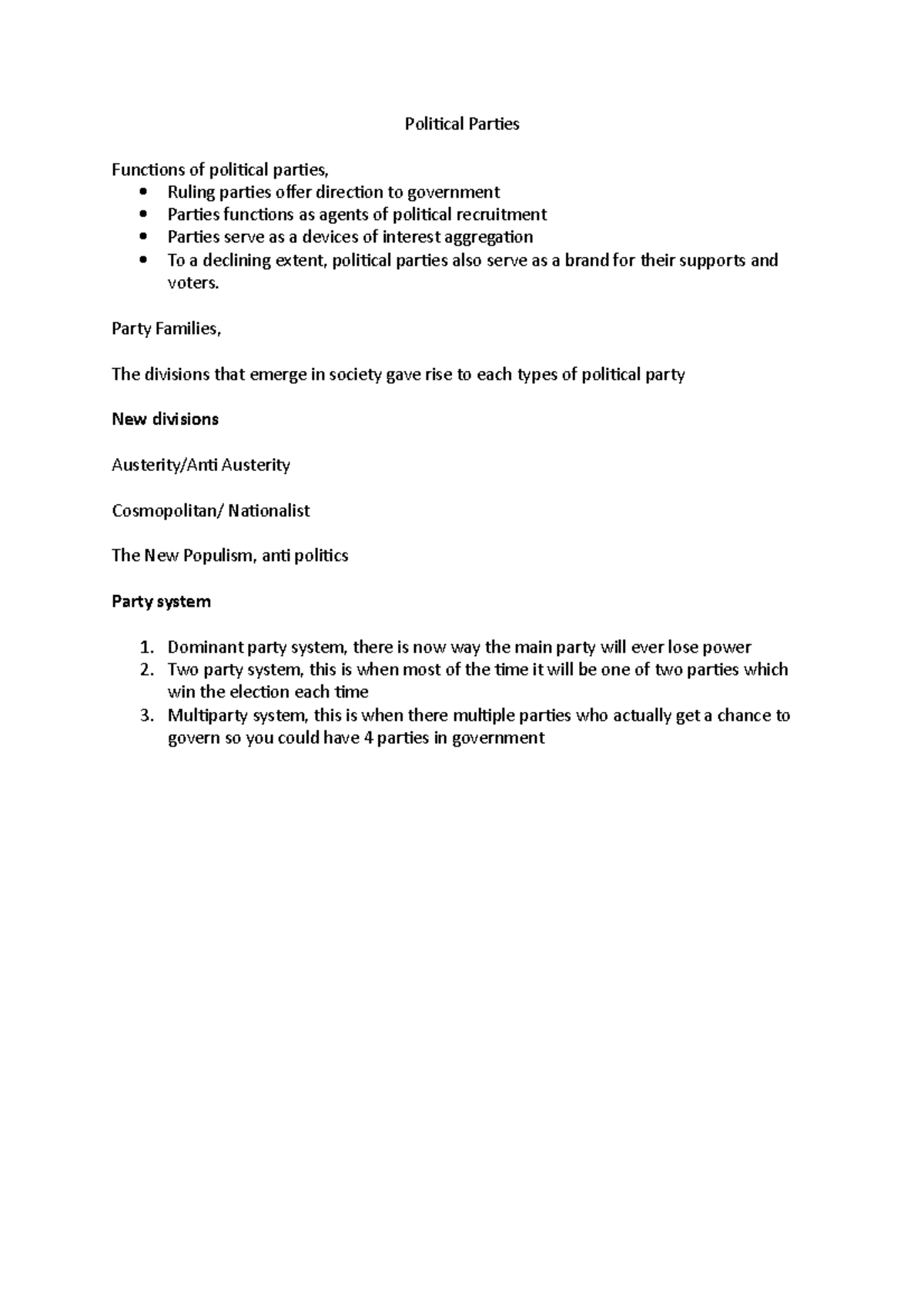 Political Parties - Political Parties Functions of political parties ...