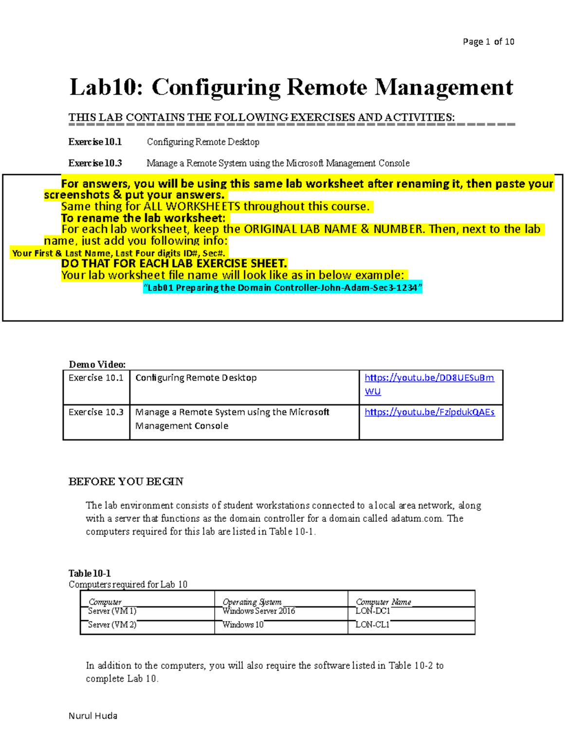 Lab10 Configuring Remote Management-Mustafa-Khan-Sec3-1441 - Lab10 ...