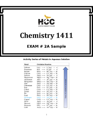 CHEM 111 Exam 1 Fall Form A - CHEM-111-MC03 Ch. 1 – 3 Dalton's Atomic ...