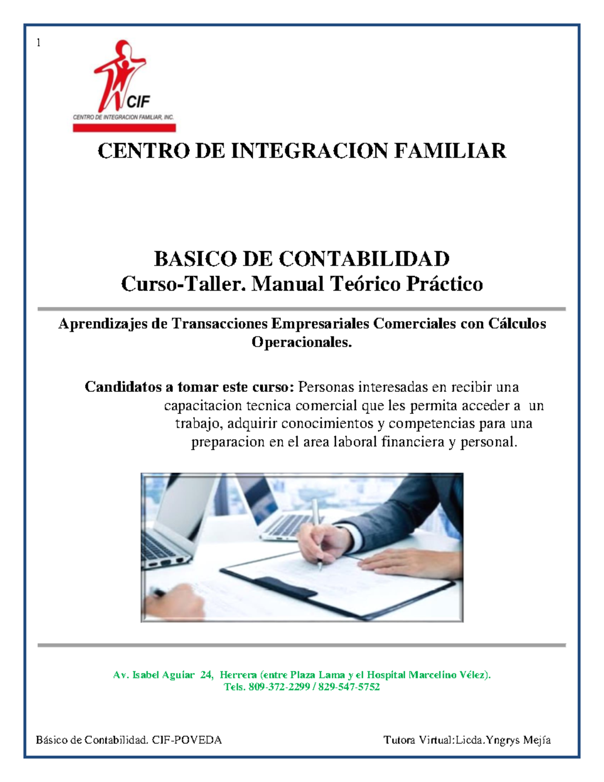 Manual de Basico de Contabilidad 1 - CENTRO DE INTEGRACION FAMILIAR ...
