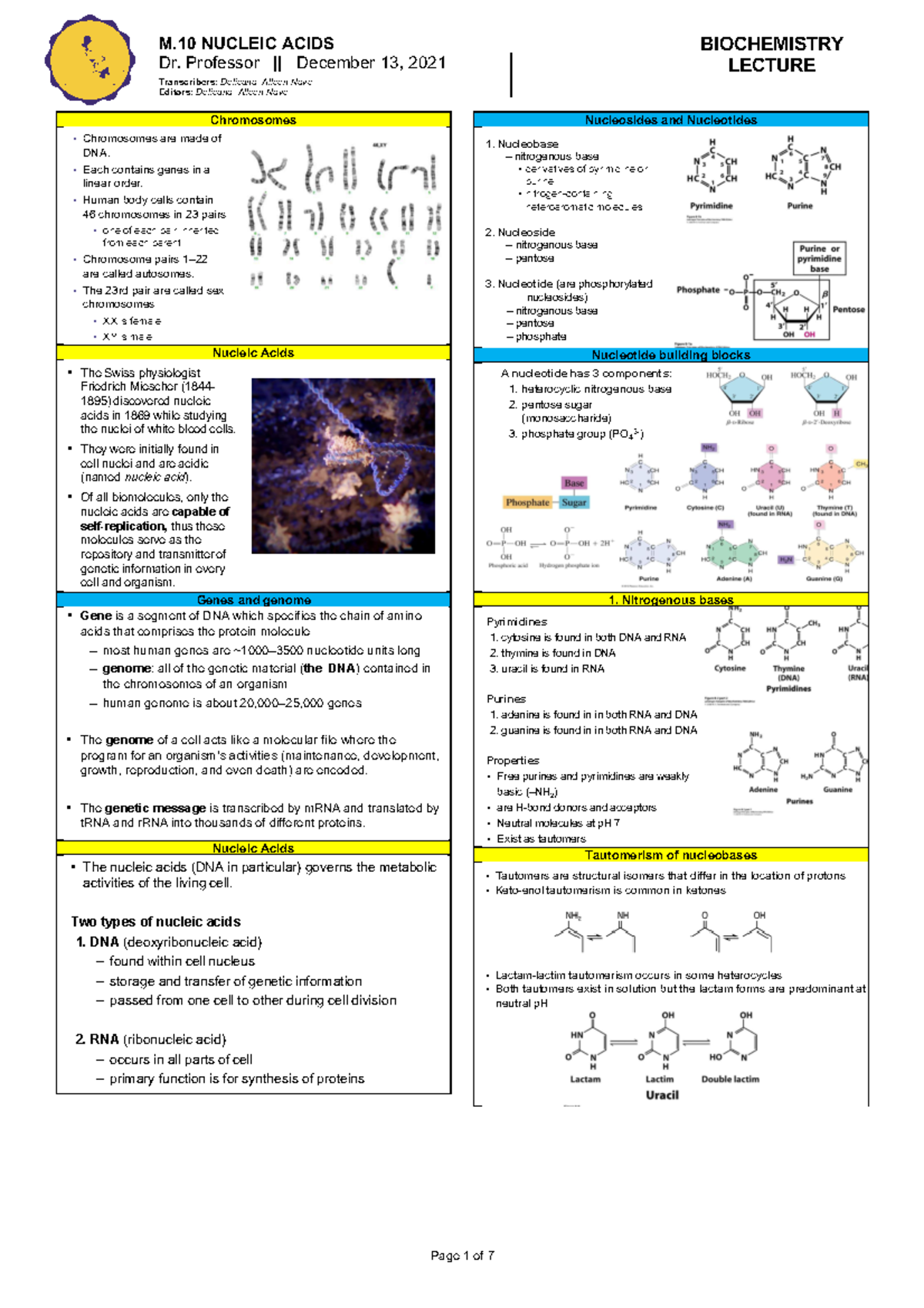 M.10 Nucleic Acids - biochemistry for medical laboratory science ...