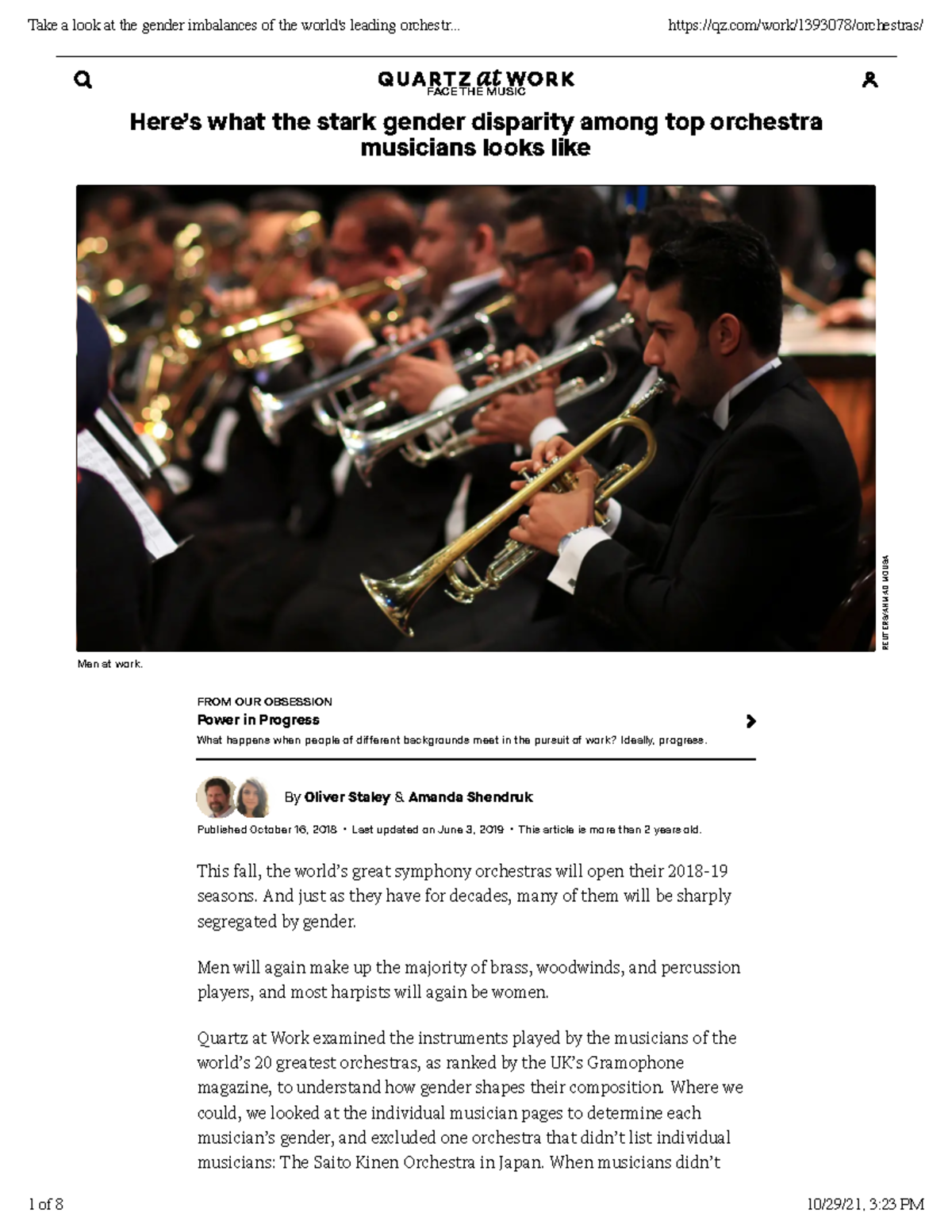 Quartz at Work-Gender Disparities Among Top Orchstras - FROM OUR ...