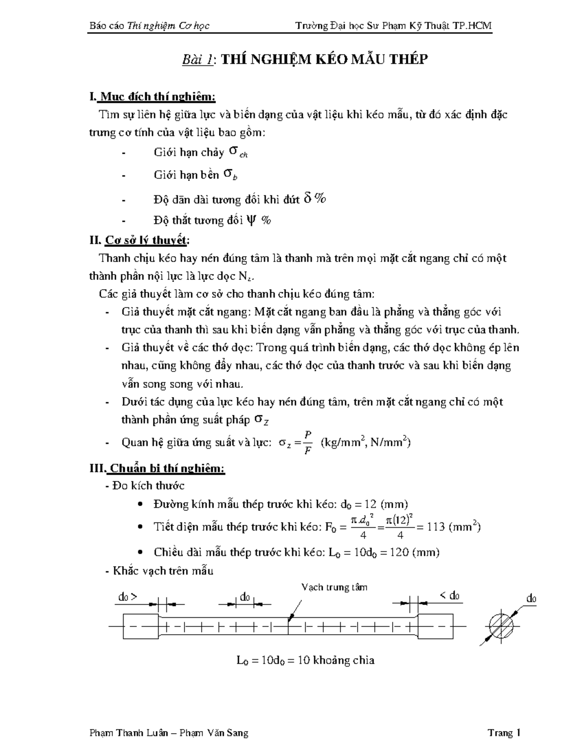 [123doc] - bao-cao-thi-nghiem-co-hoc-dai-hoc-spkt-tphcm - Bài 1 : THÍ ...