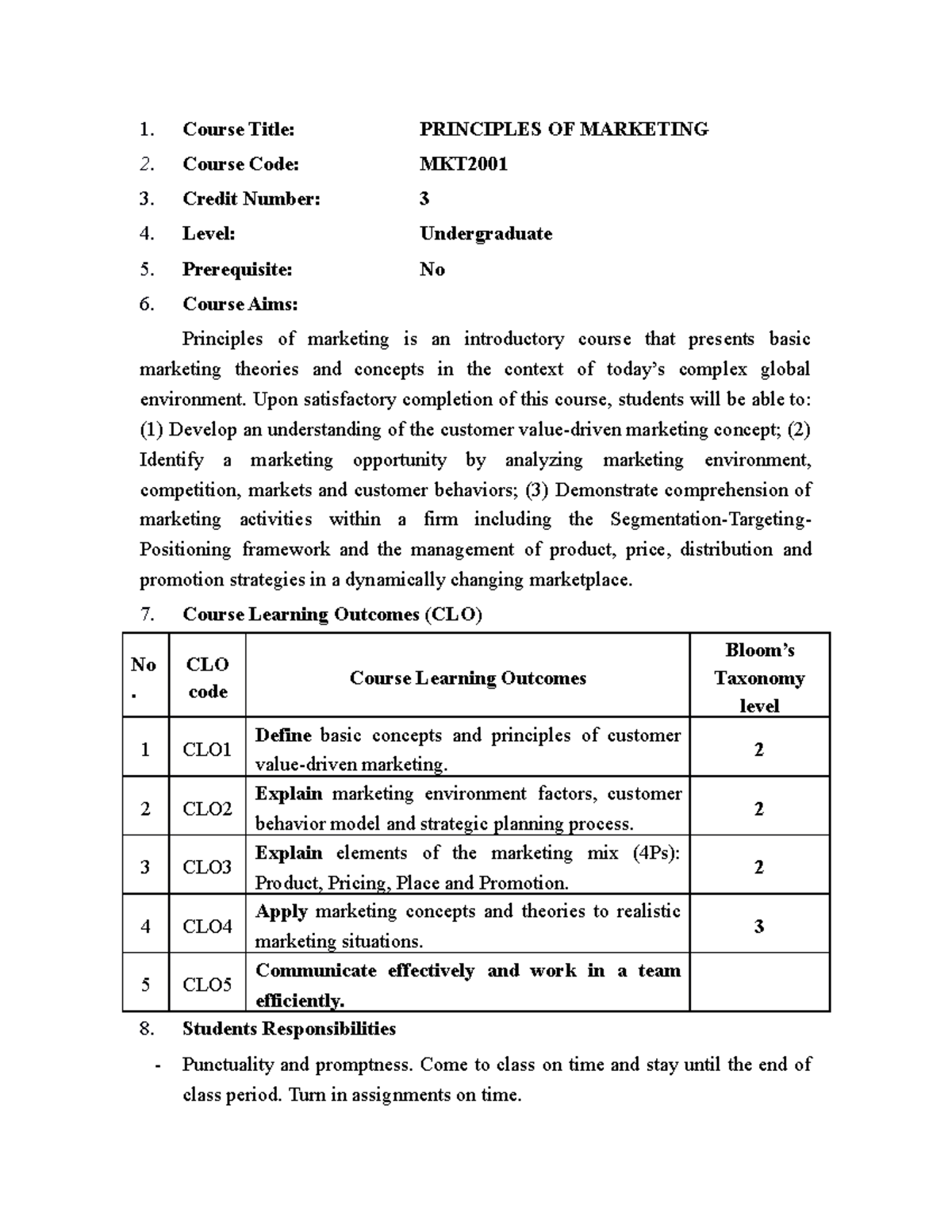 [ Updated 2022] [ Syllabus] Principles OF Marketing - Course Title ...