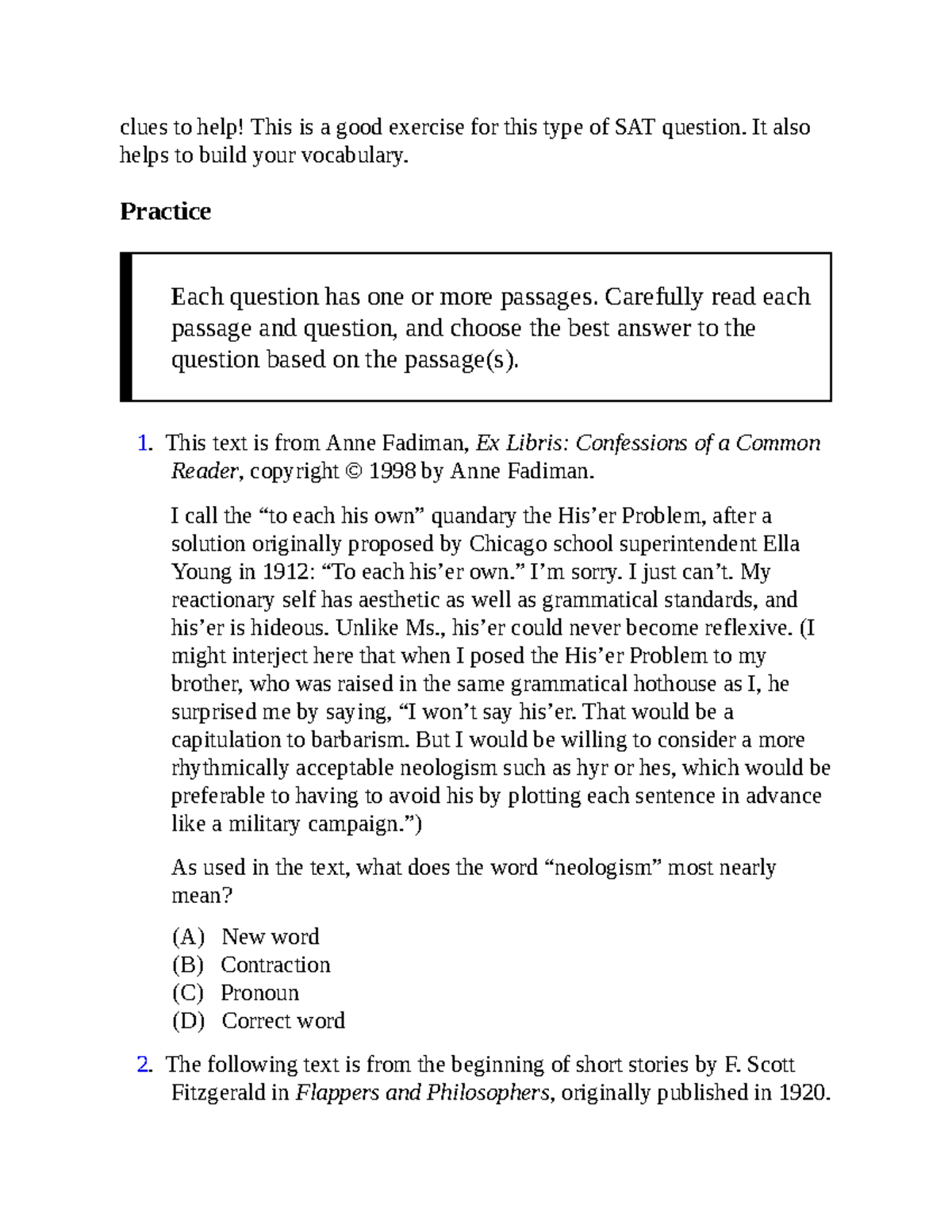 Digital SAT Practice Questi -27-38 - clues to help! This is a good ...