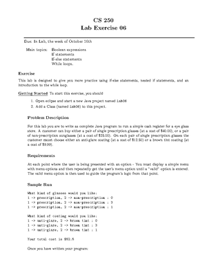 Program 08 - CS 250 Program 08 Due: Monday, November 20th Main topics ...